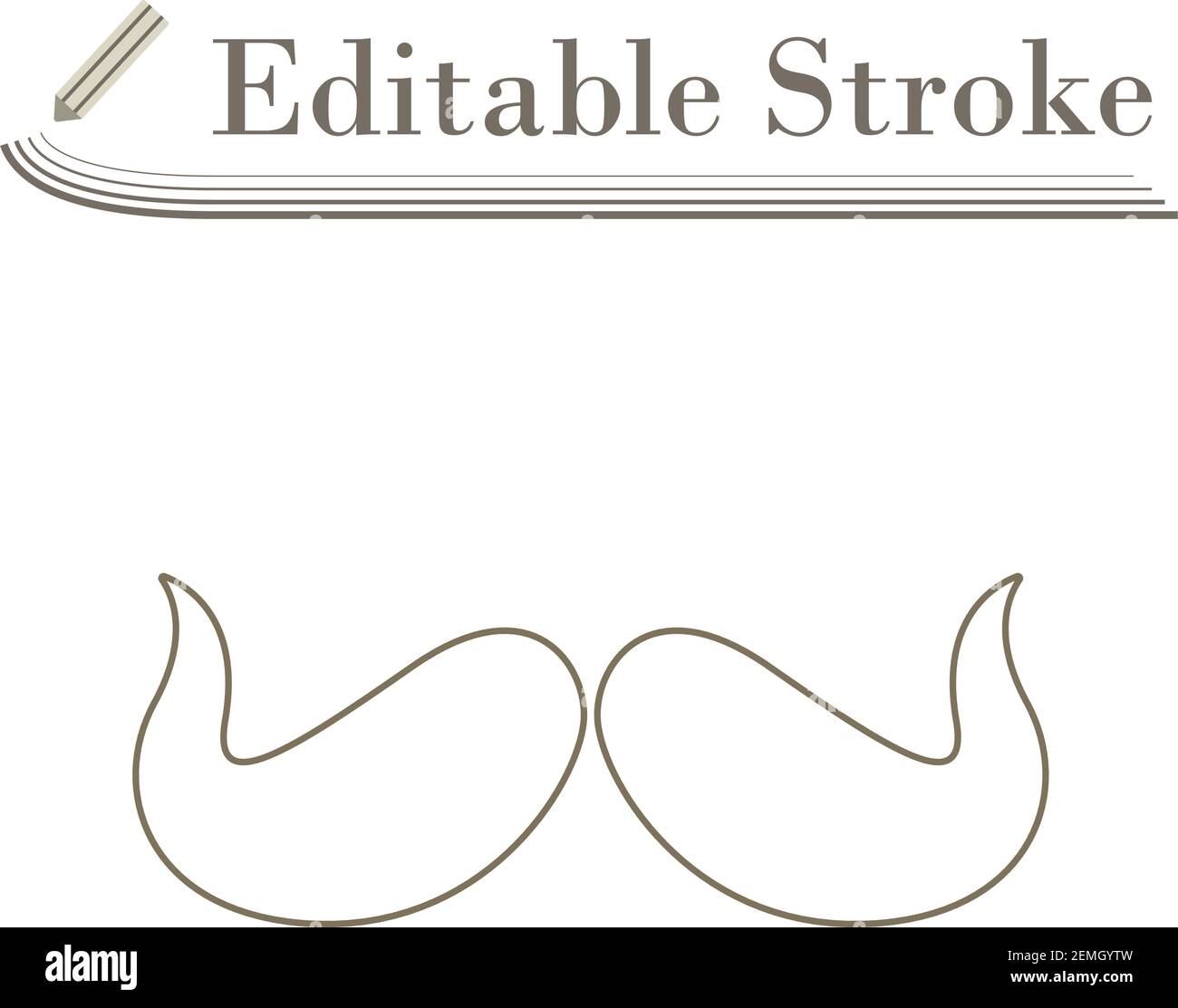 Poirot Mustache Icon. Editable Stroke Simple Design. Vector ...