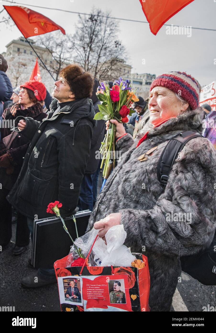 Rally organized by the Communist Party (KPRF), dedicated to the 101st ...