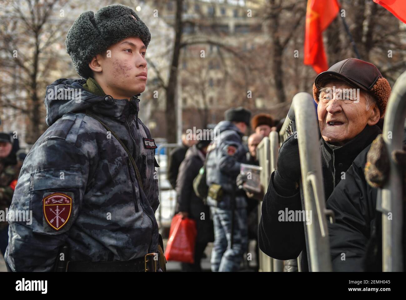 March and rally organized by the Communist Party (KPRF), dedicated to ...