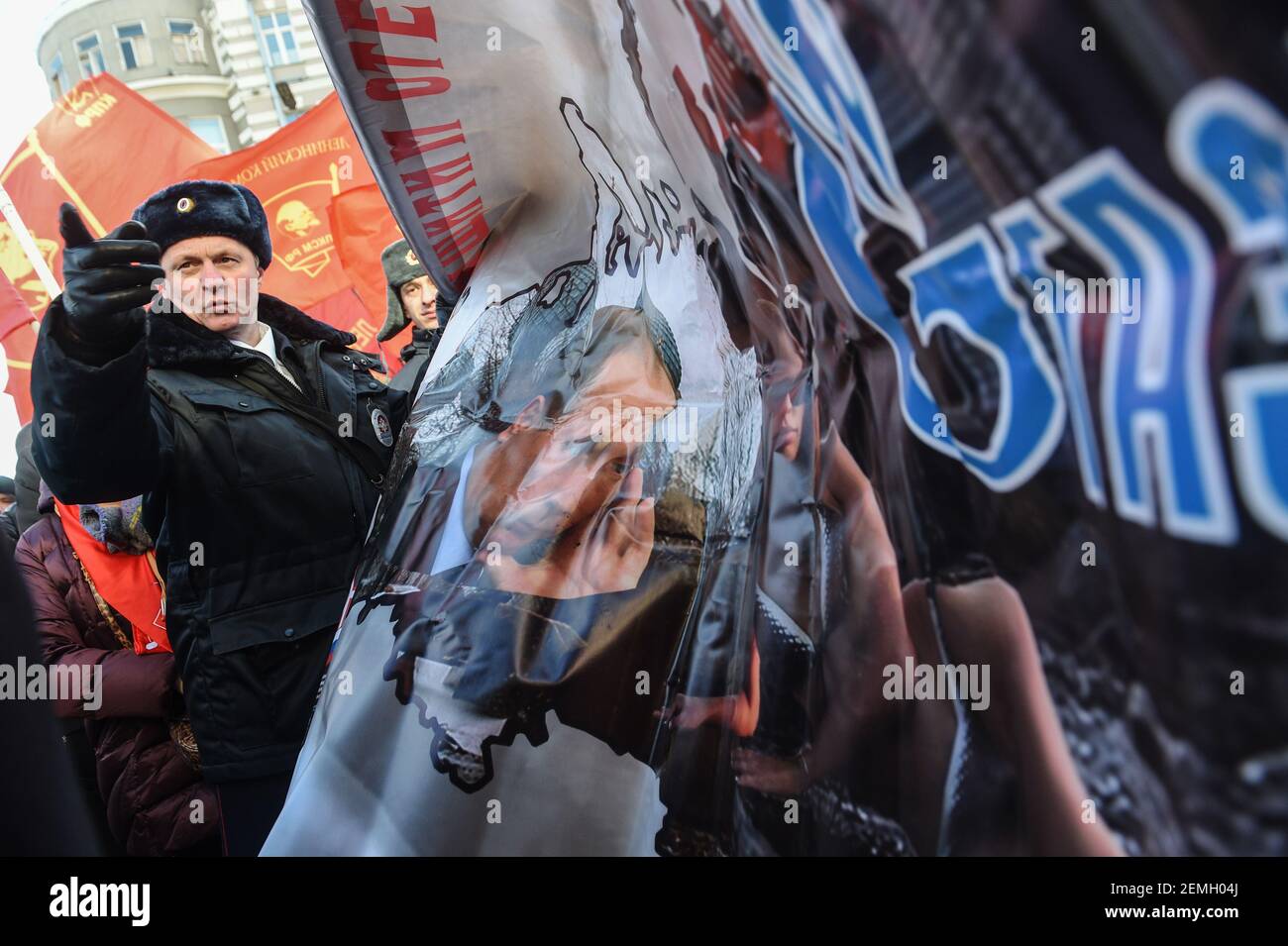 March and rally organized by the Communist Party (KPRF), dedicated to ...