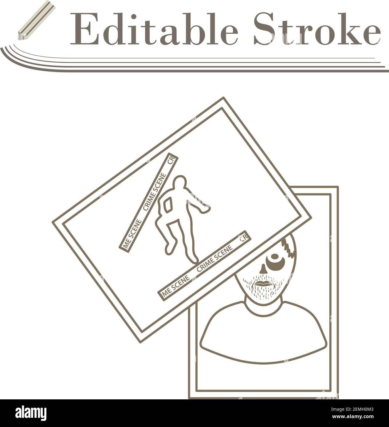 Photograph Evidence Icon. Editable Stroke Simple Design. Vector ...