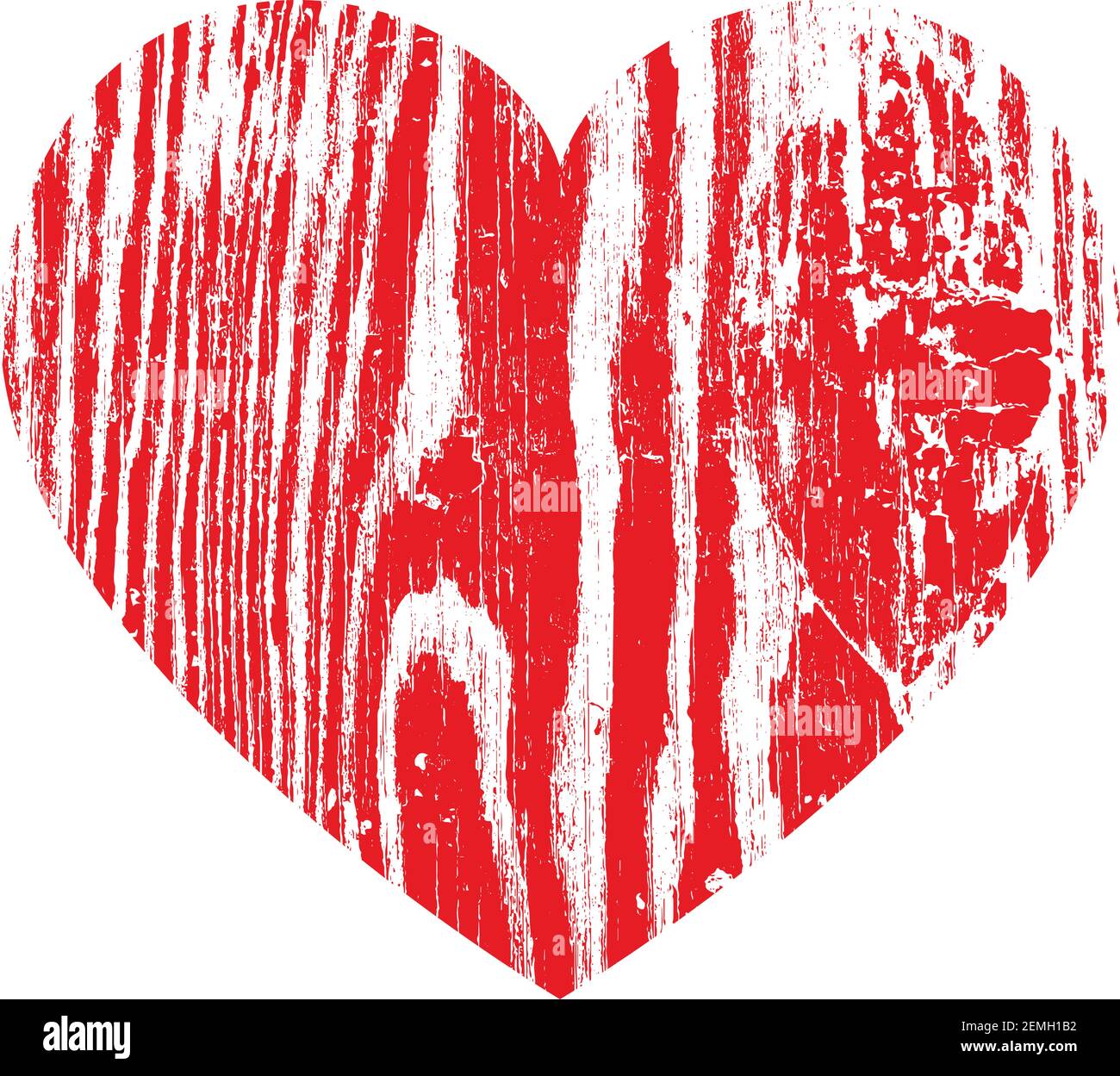 Grunge isolated heart with distressed wooden texture. Vector ...
