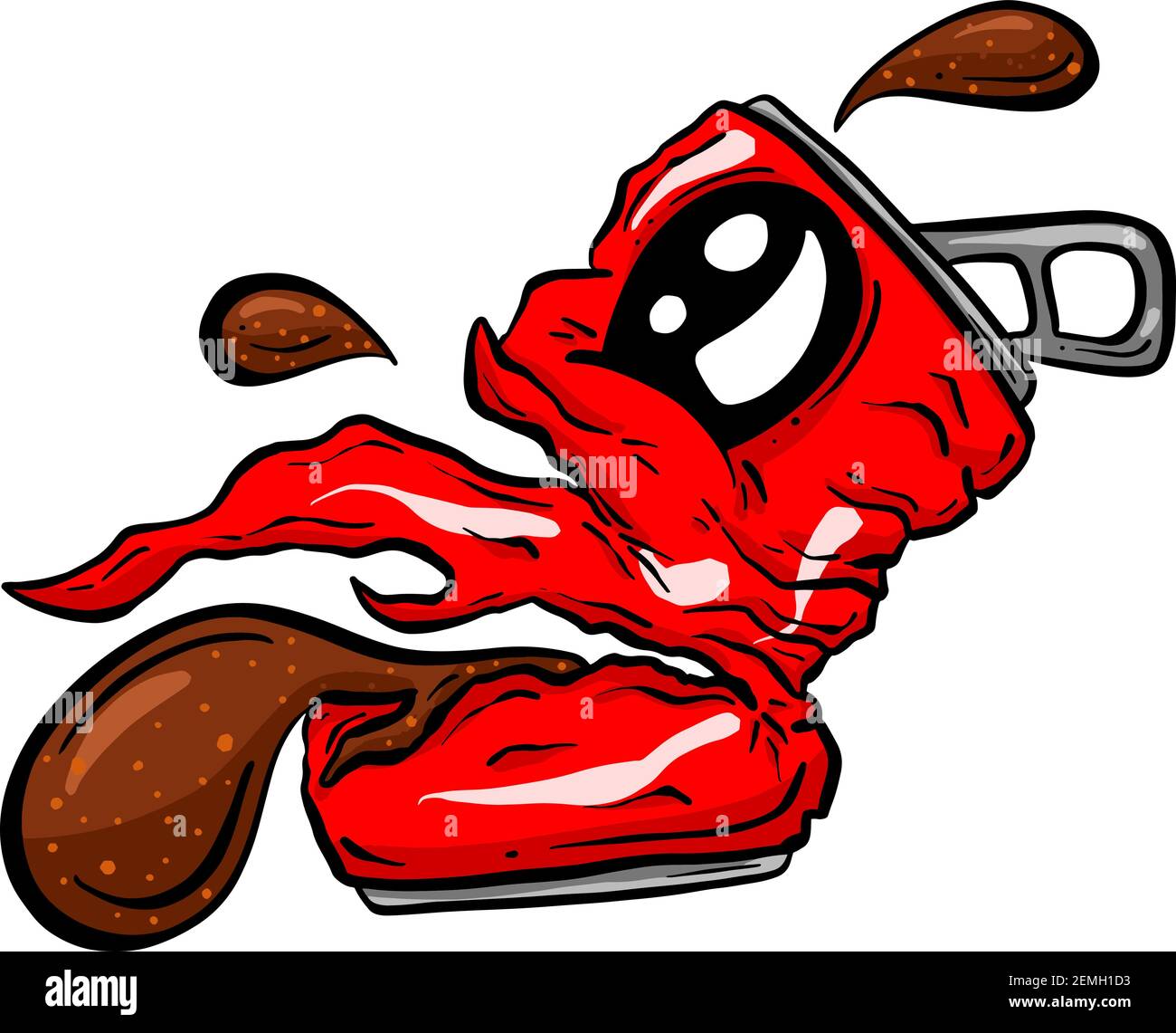 Cartoon Cola Soda Pop Crushed Can Cartoon Vector Illustration Stock ...