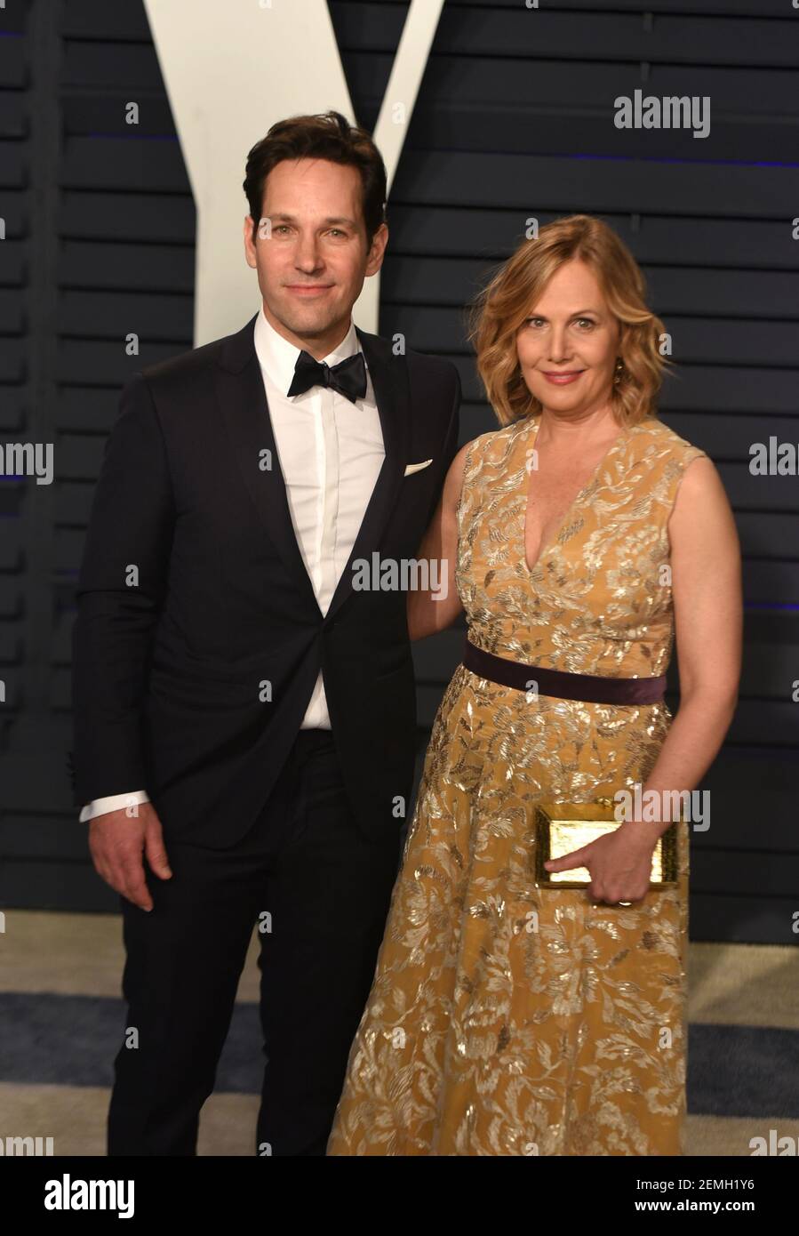 Paul Rudd and Julie Yaeger at the Vanity Fair Oscar Party on February ...