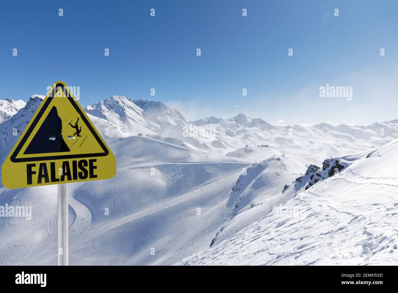 Val Thorens, France - February 26, 2018: Mountains in French Alps with ...