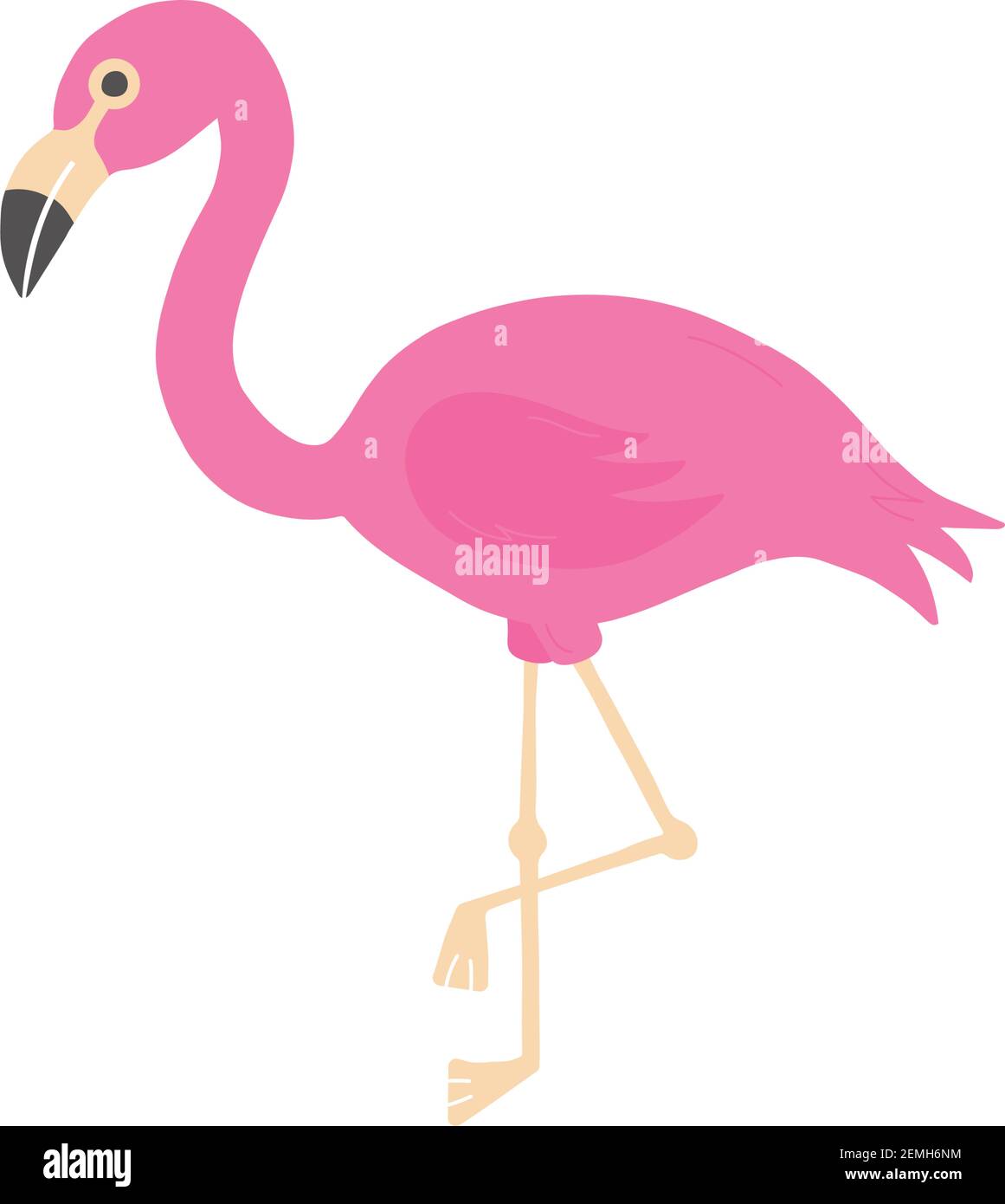 Pink flamingo vector cute hand drawn icon Stock Vector Image & Art - Alamy