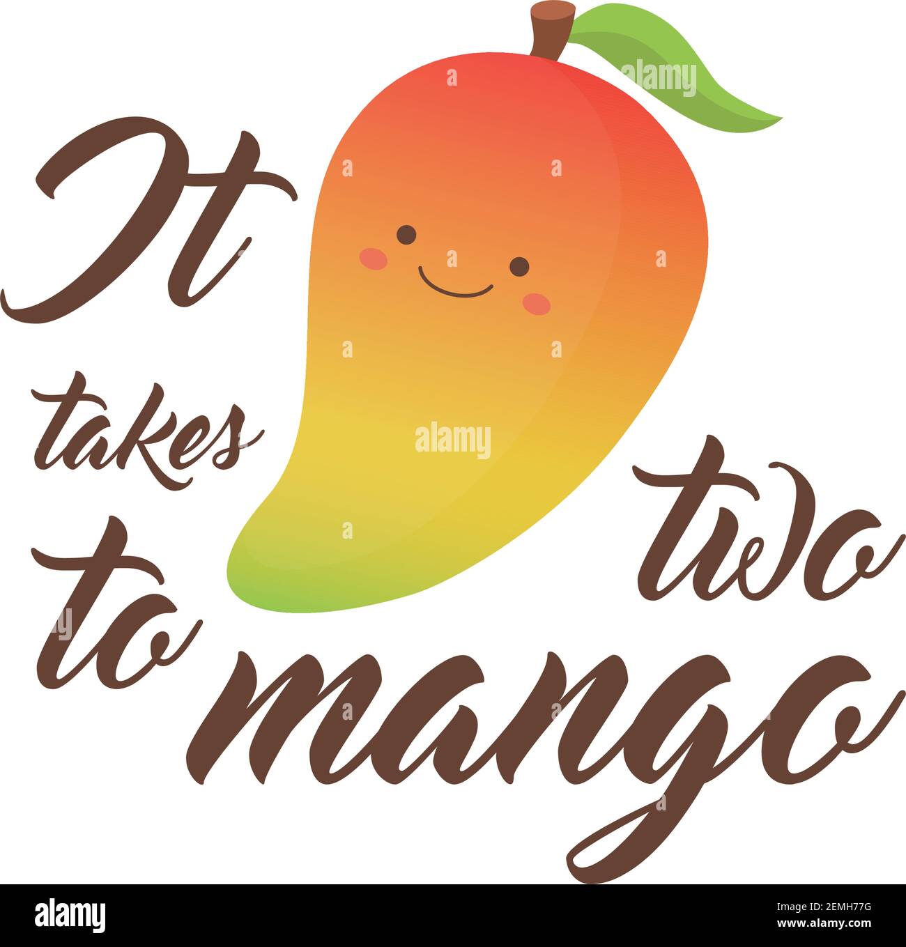 It takes two to mango cute vector illustration Stock Vector Image & Art ...