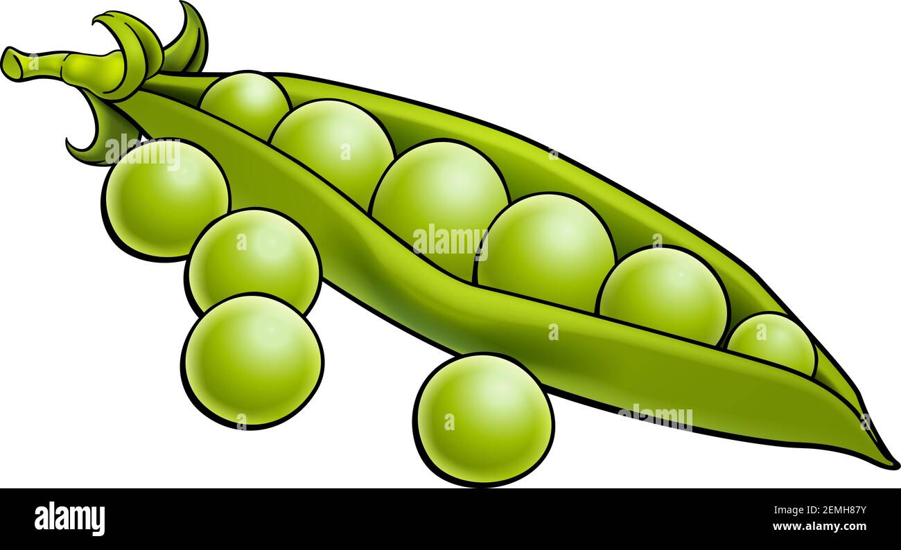 Peas Vegetable Cartoon Illustration Stock Vector Image & Art - Alamy