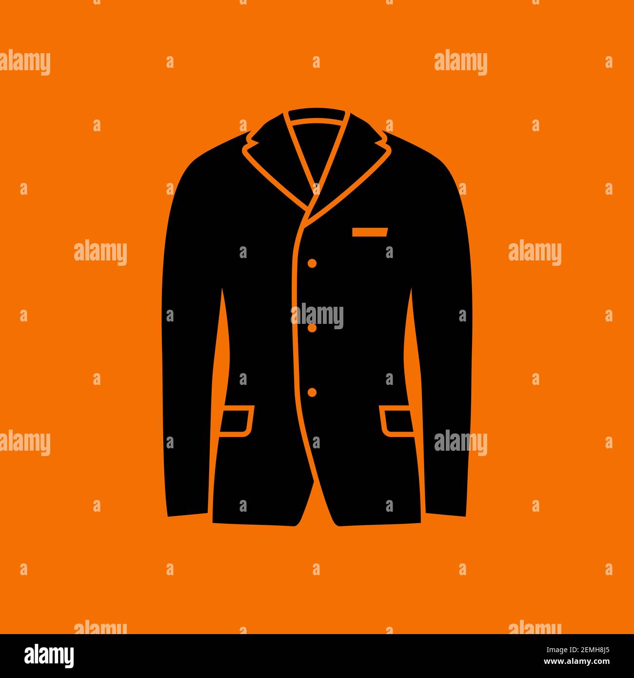 Business Suit Icon. Black on Orange Background. Vector Illustration ...