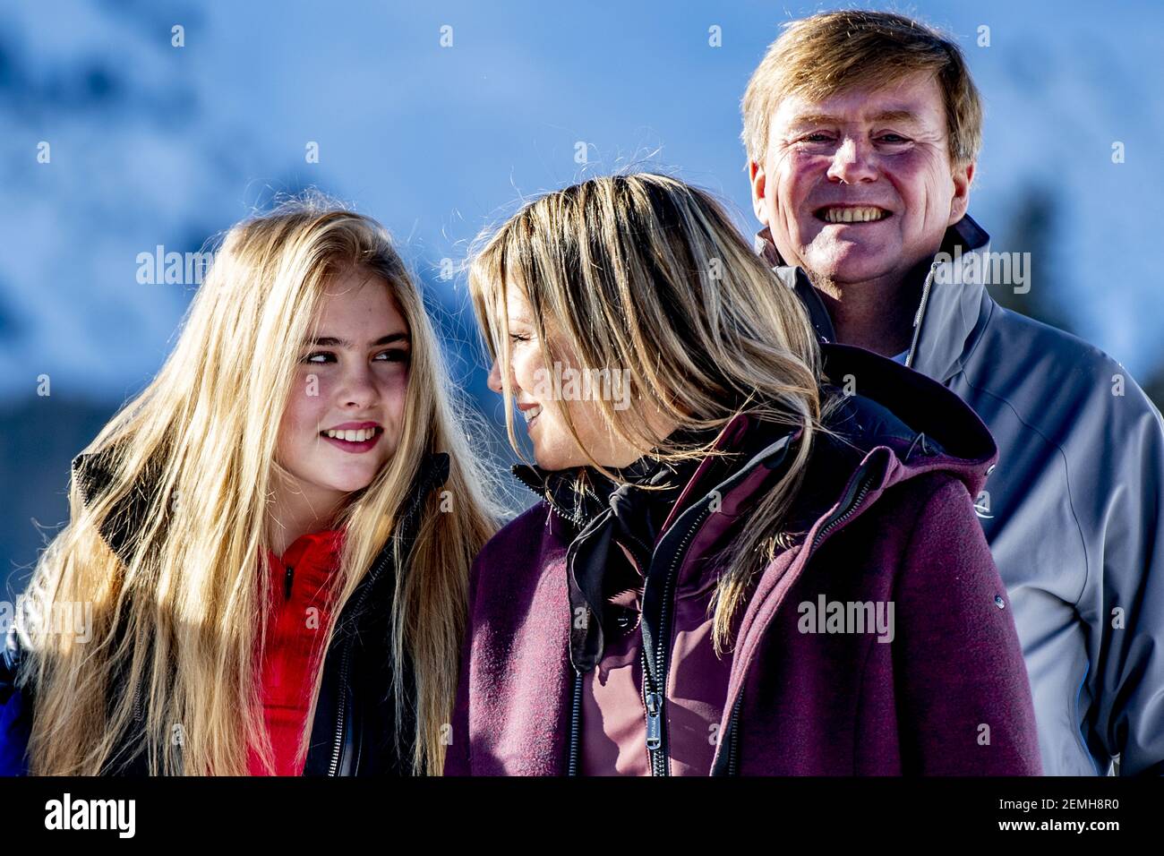 On February 25, 2019 in Lech, Austria. A photo session with His Majesty ...