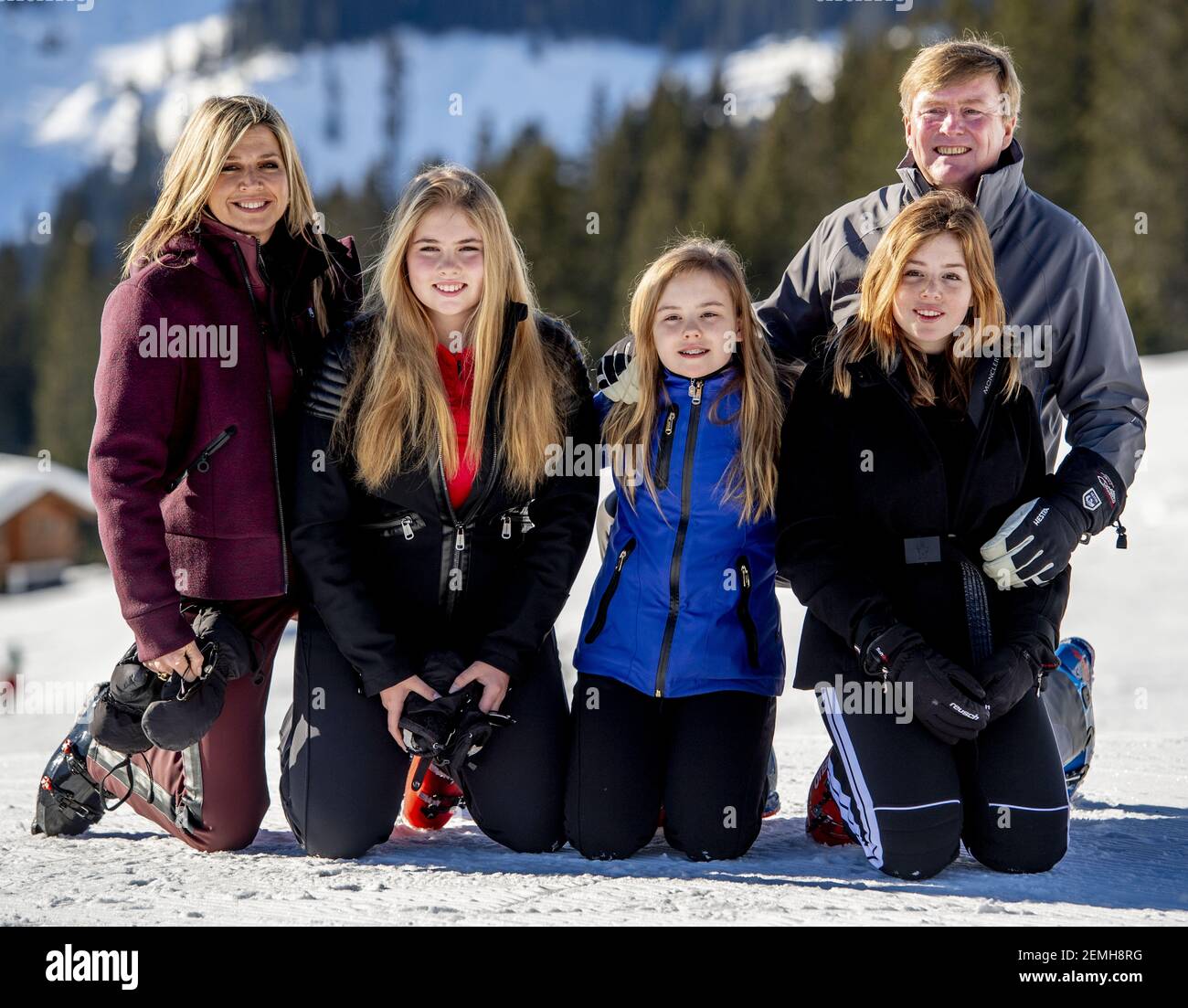 On February 25, 2019 in Lech, Austria. A photo session with His Majesty ...