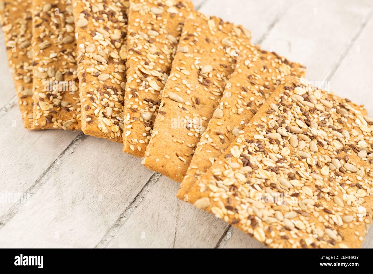 Crispbread cereal crackers wooden hi-res stock photography and images ...