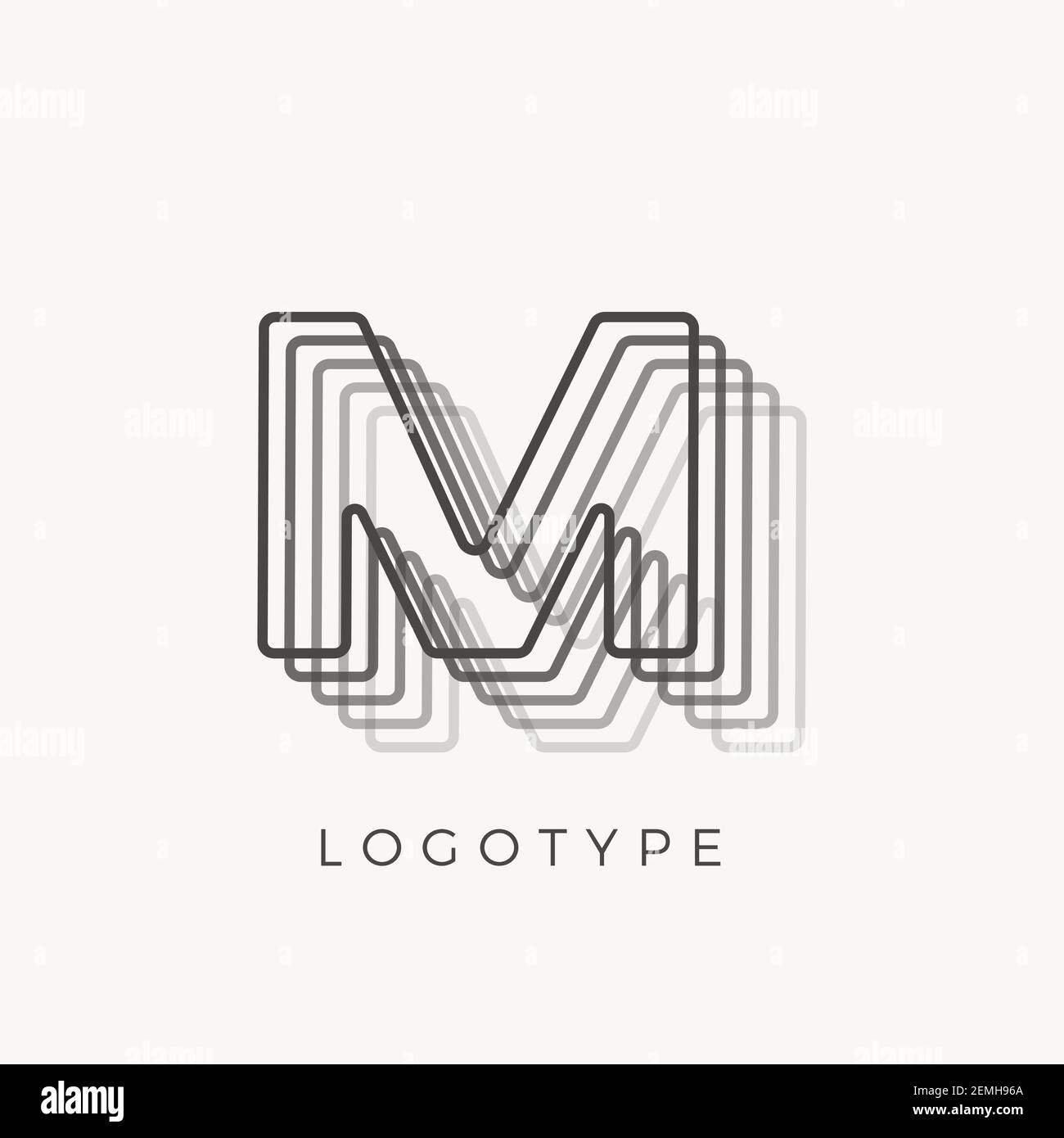 Letter of outline stripes, blend effect letter for monogram and logo ...