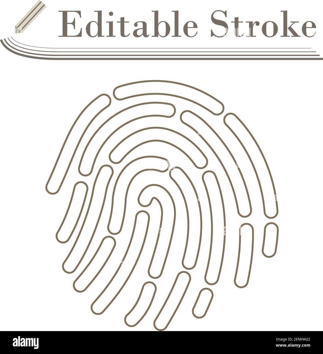 Fingerprint Icon. Editable Stroke Simple Design. Vector Illustration ...