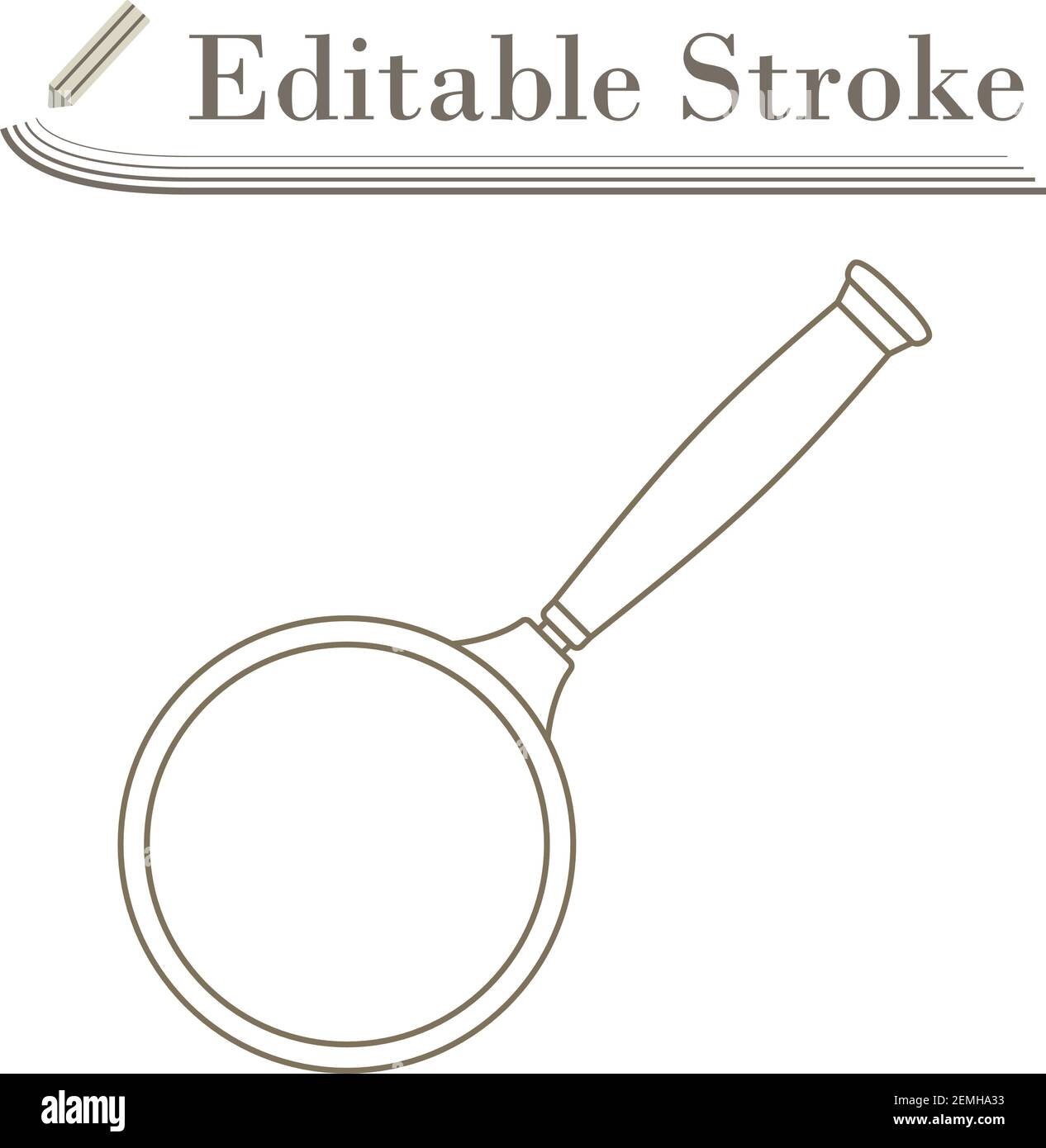 Magnifier Icon. Editable Stroke Simple Design. Vector Illustration ...