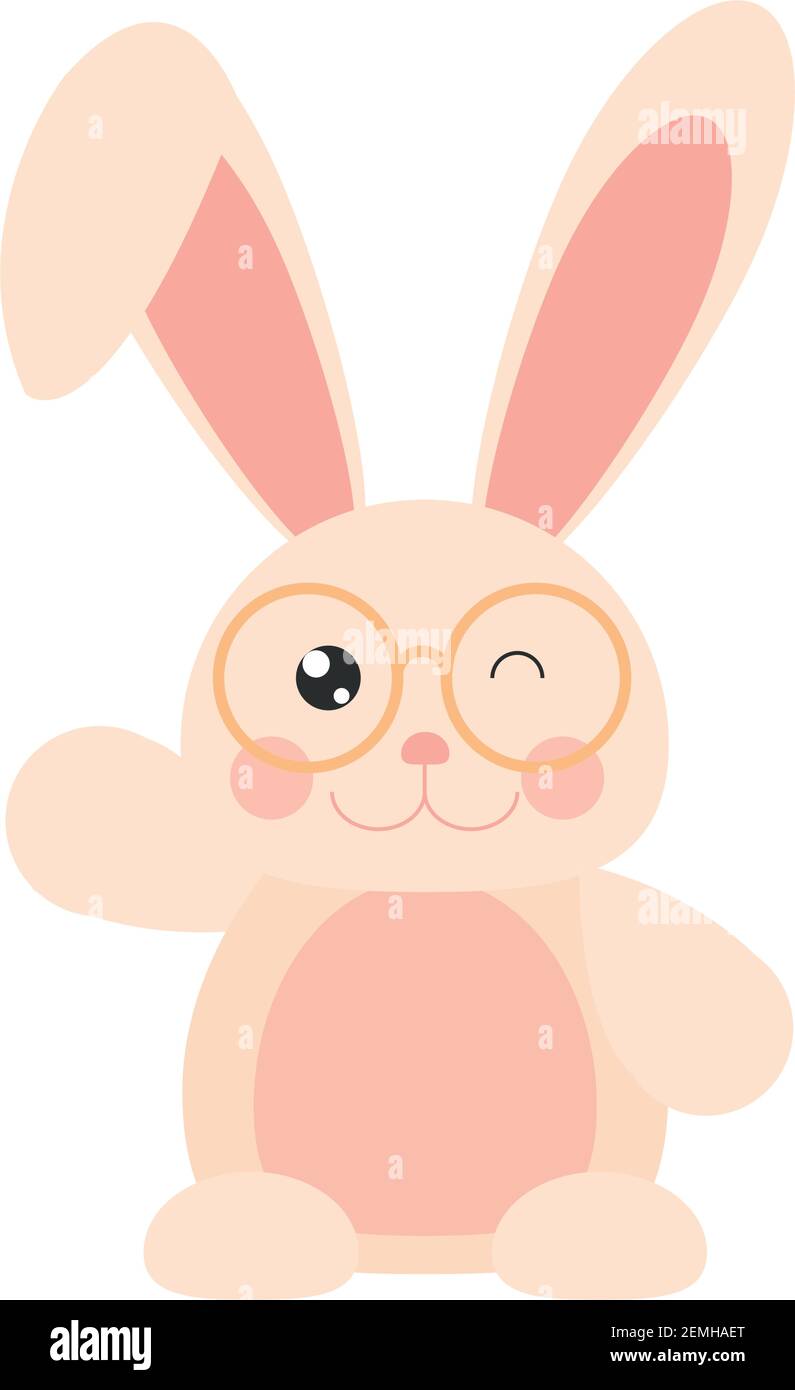 Bunny with glasses Cut Out Stock Images & Pictures - Alamy