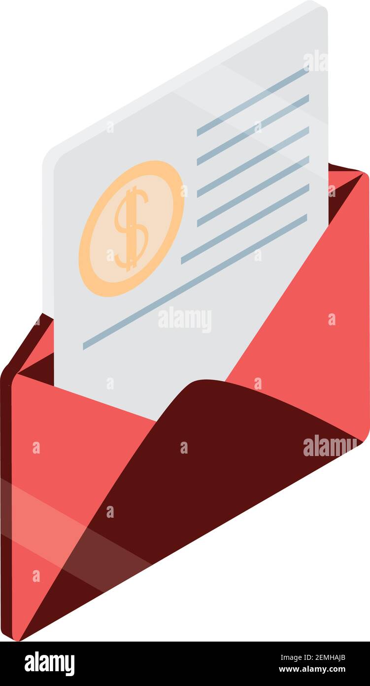 payment envelope voucher banking isometric Stock Vector Image & Art - Alamy