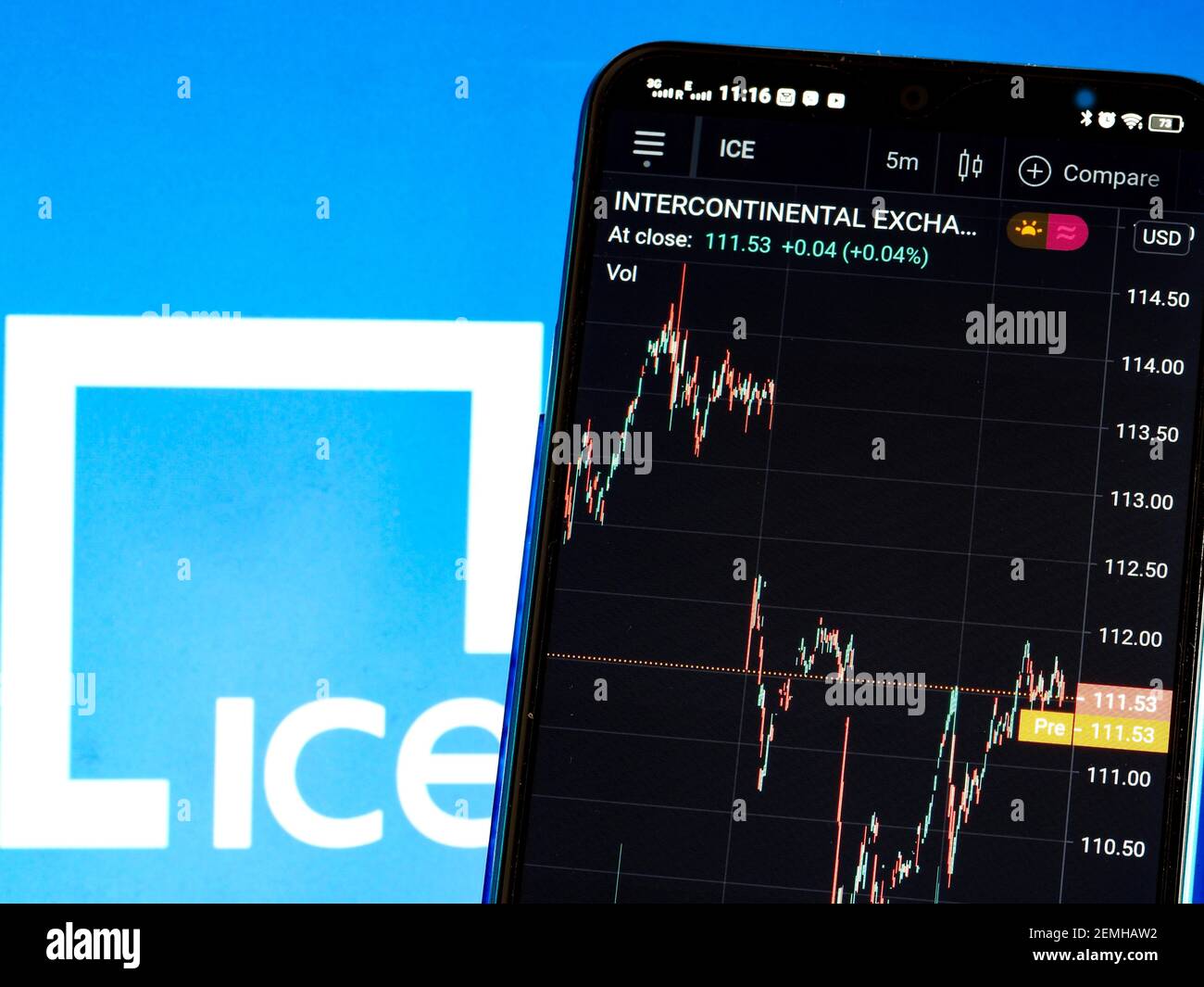 In this photo illustration, the stock market information of ...