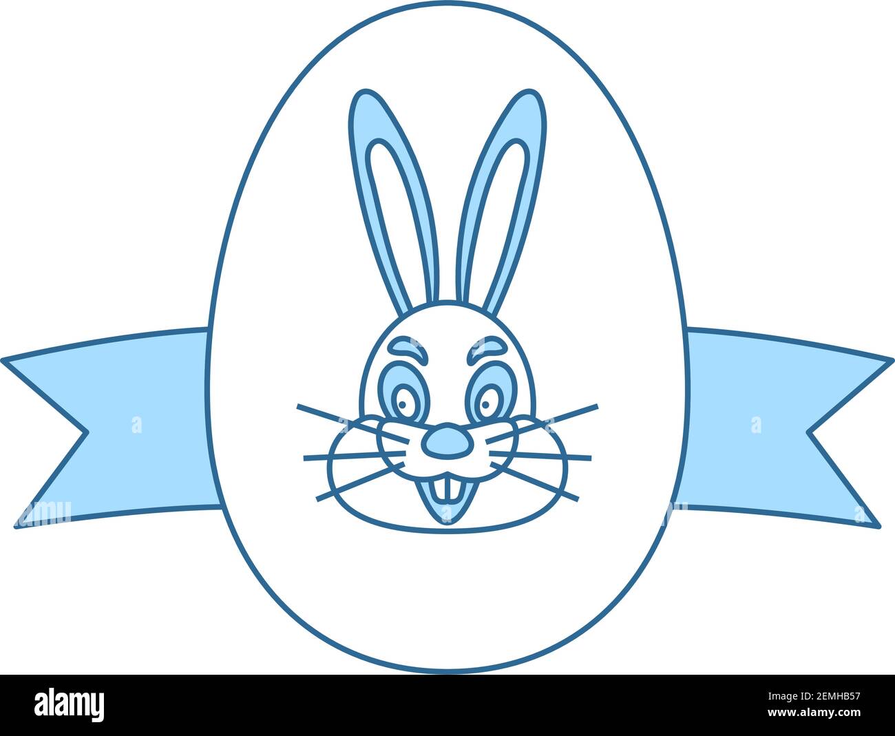 Rabbit blue ribbon cartoon icon hi-res stock photography and images - Alamy