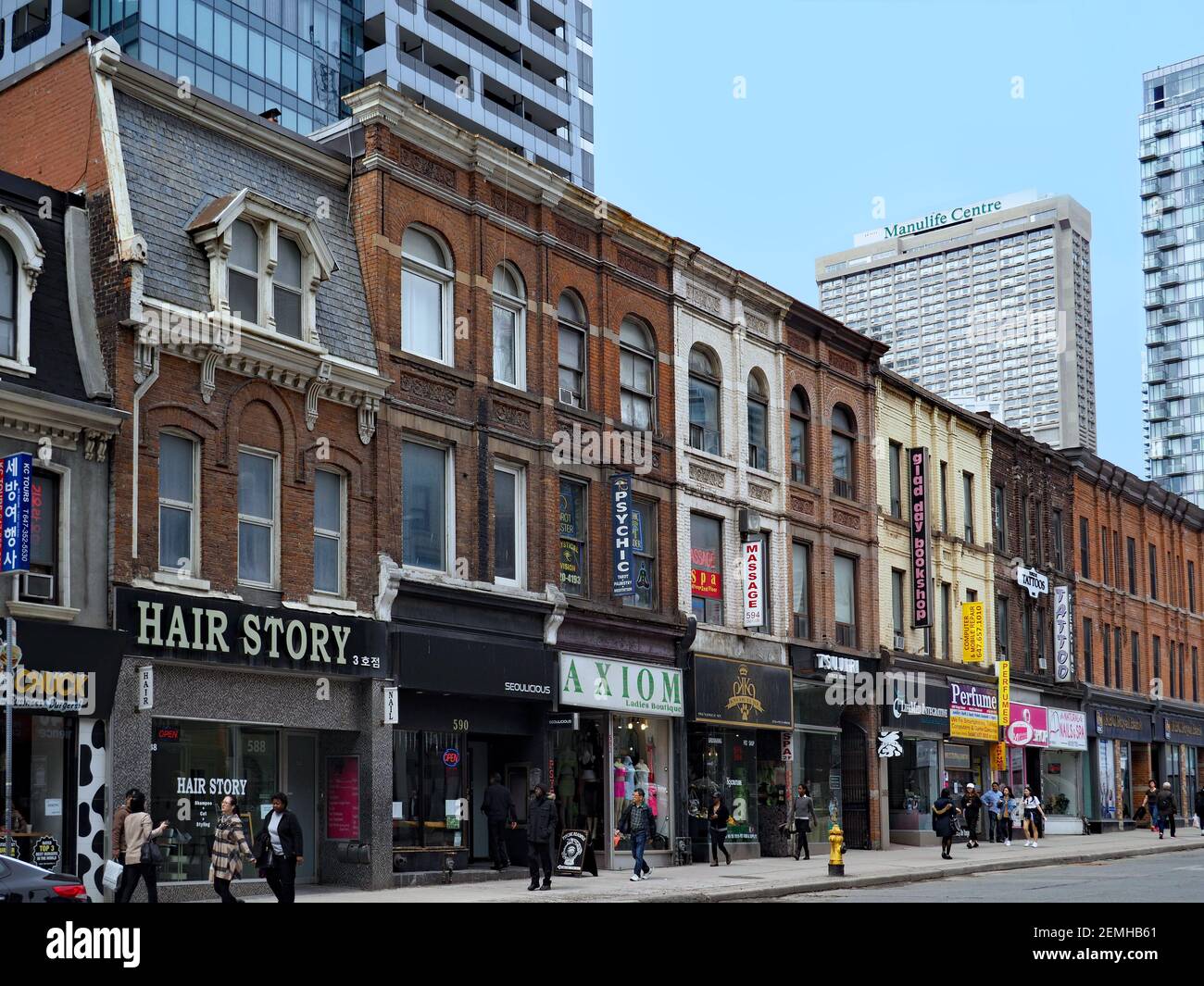Yonge Street, a main shopping street in Toronto with an eclectic mix of ...