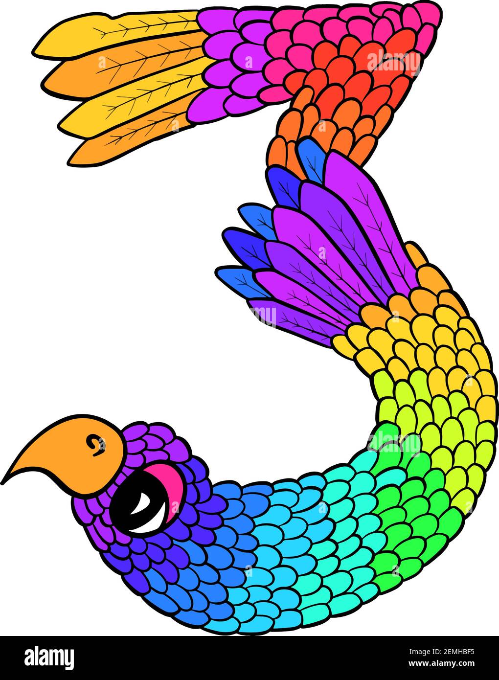 Yoga Parrot Number Illustration Vector Cartoon Stock Vector Image & Art ...