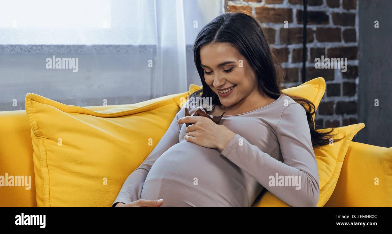 Cheerful pregnant woman hi-res stock photography and images - Alamy