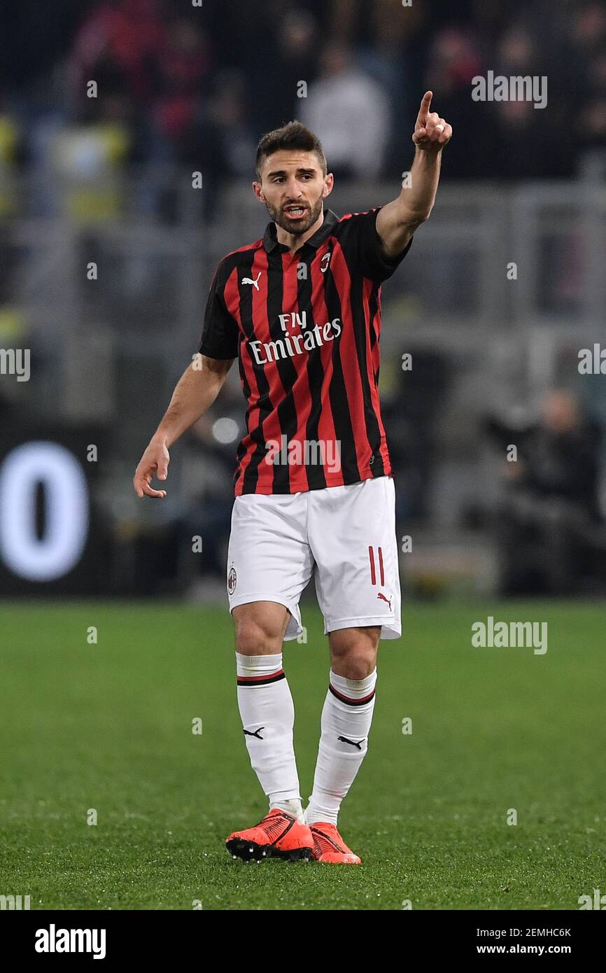 Fabio Borini of Milan during the Italy Cup 2018/2019 semifinal football ...
