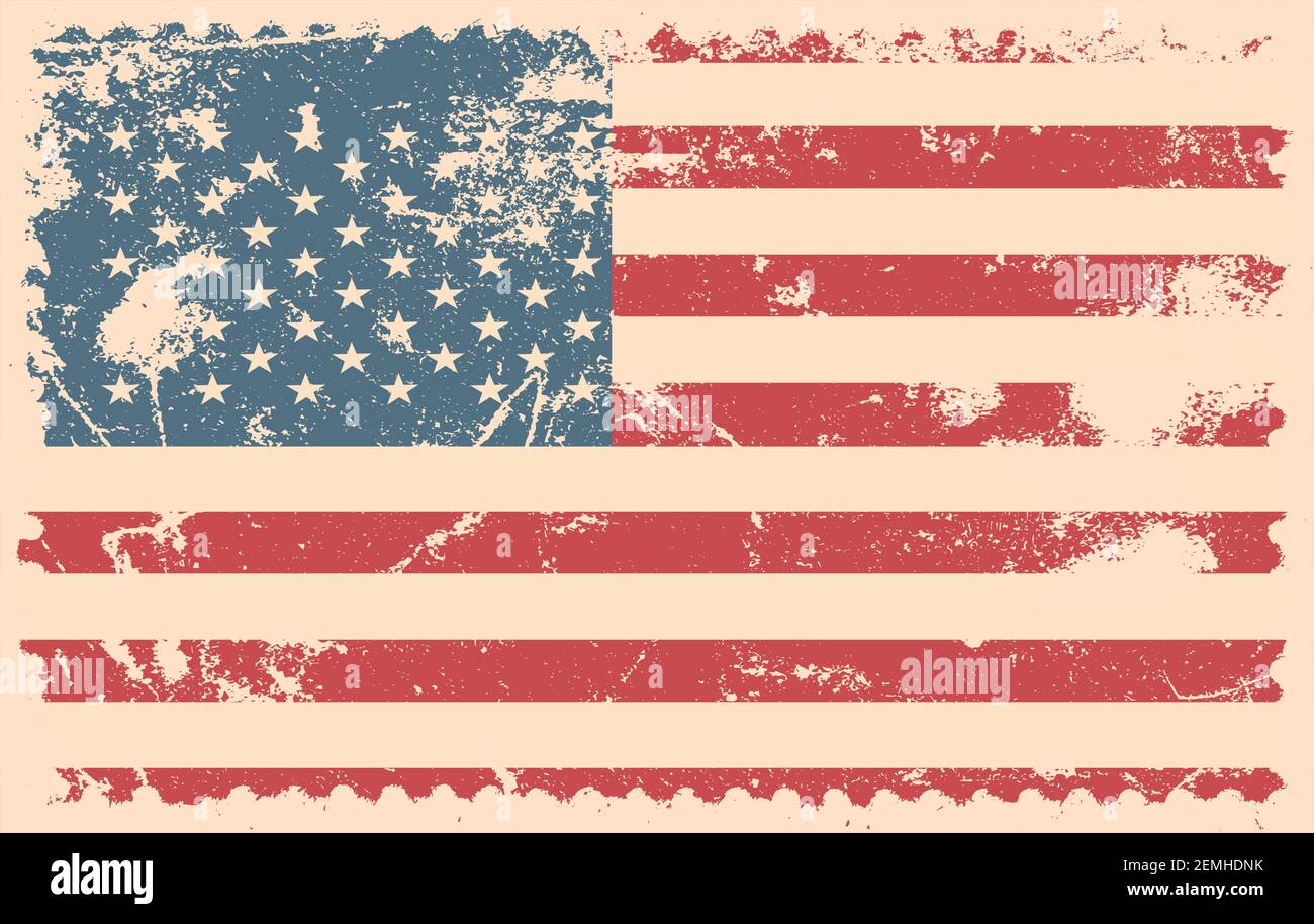 American Flag Vintage Vector