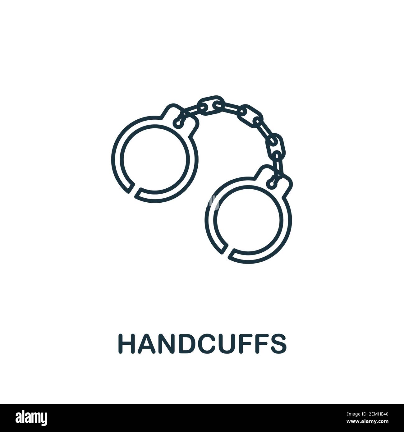 Handcuffs icon. Simple element from police collection. Creative ...