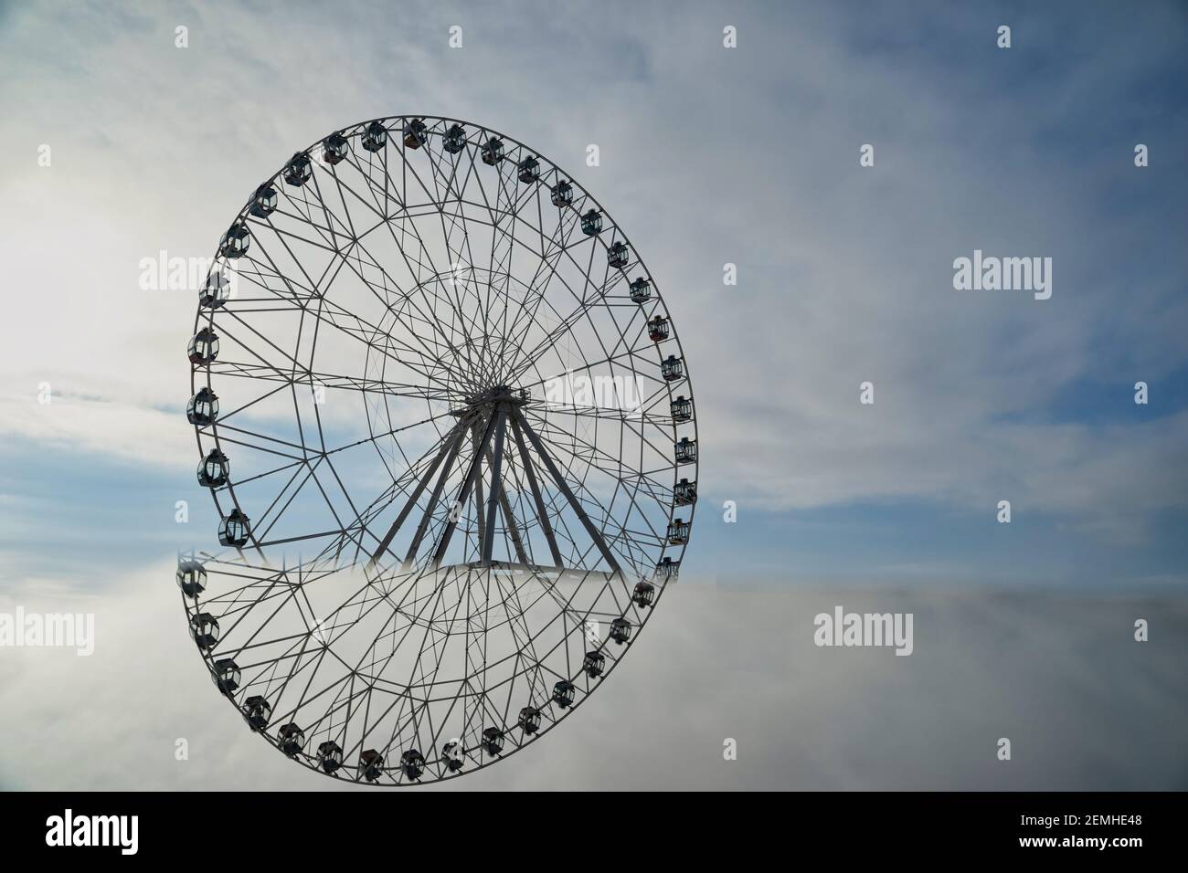 Ferris wheel . Under view of ferris wheel for background and abstract ...