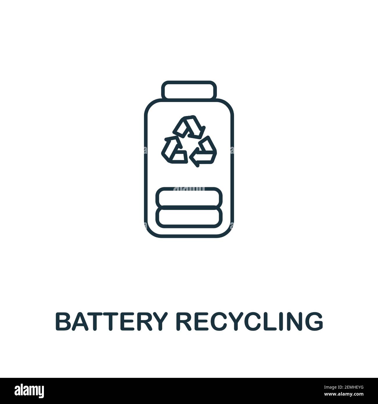 Battery Recycling icon. Simple illustration from recycling collection ...