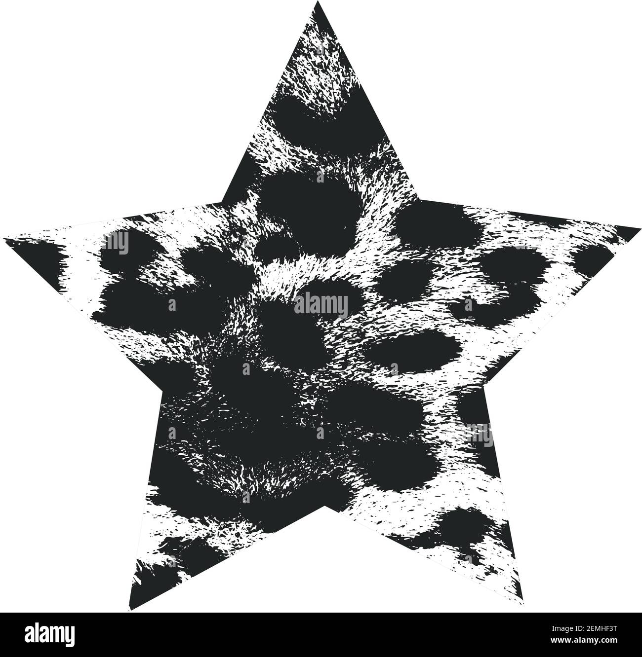 Star with leopard texture. Isolated vector illustrationin grunge star ...