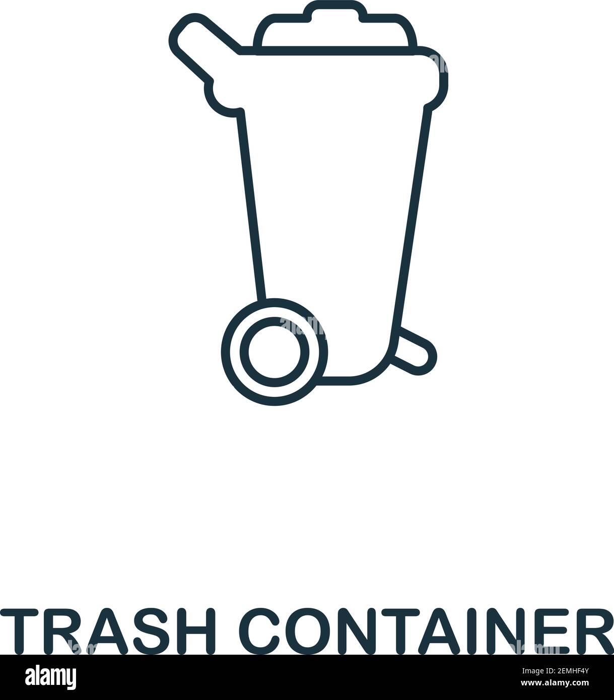 Trash Container icon. Simple illustration from recycling collection ...