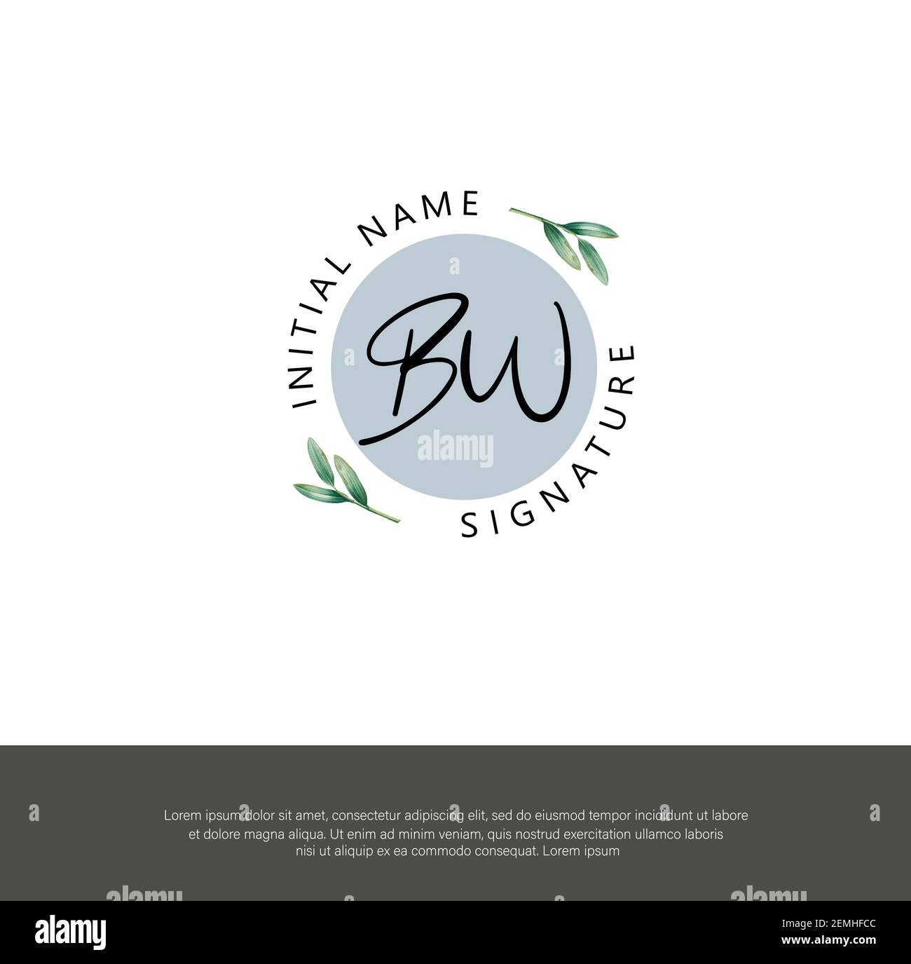 B W BW Initial letter handwriting and signature logo. Beauty vector ...