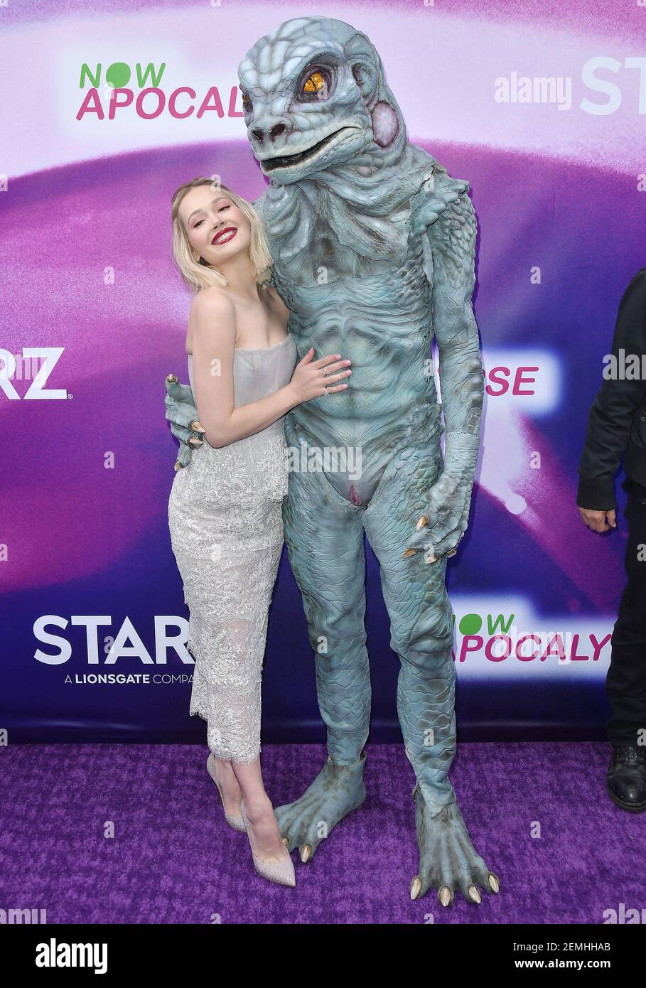 (L-R) Kelli Berglund and Alien Creature at the "Now Apocalypse" Los ...