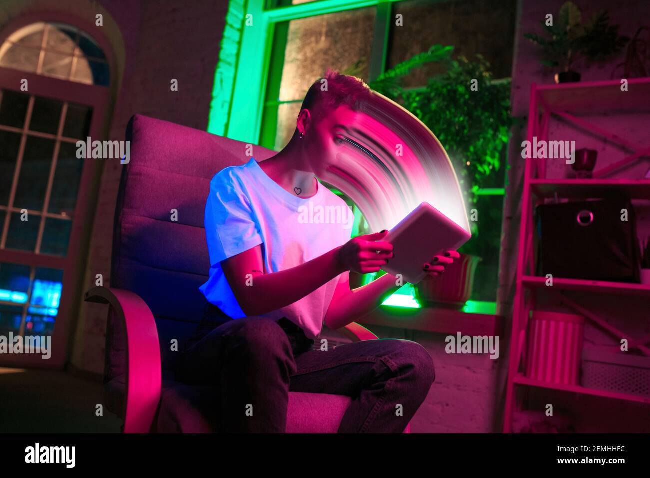 Sucked into screen hi-res stock photography and images - Alamy