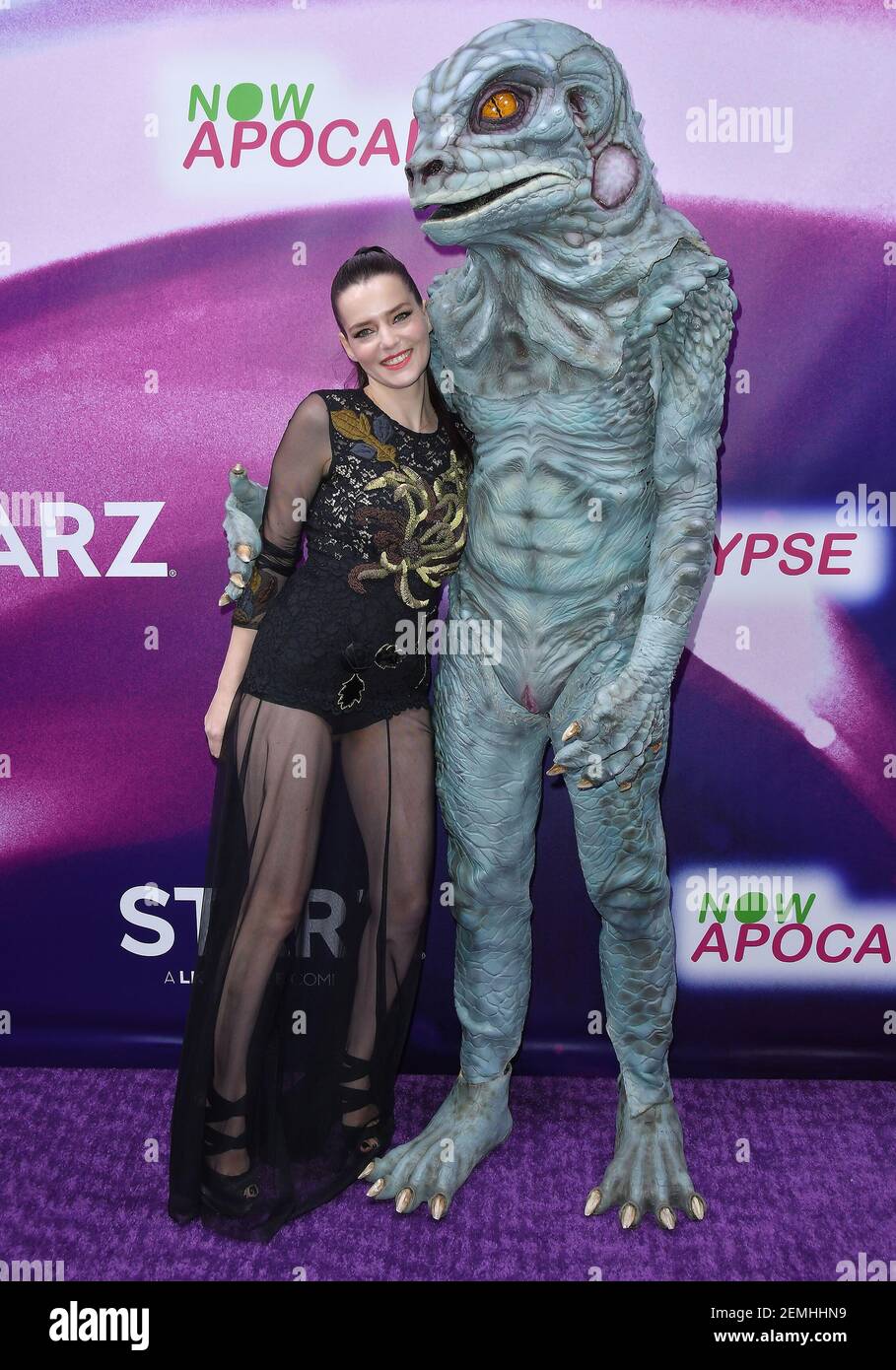 (L-R) Roxane Mesquida and Alien Creature at the "Now Apocalypse" Los ...