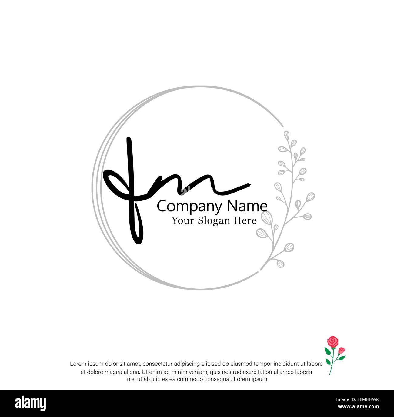 F M FM Initial letter handwriting and signature logo. Beauty vector ...