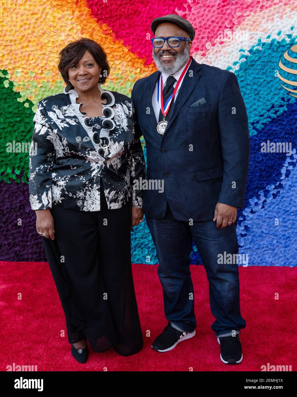 Carolyn Briley mother ( L ) and Trenton Doyle Hancock arrives on the ...