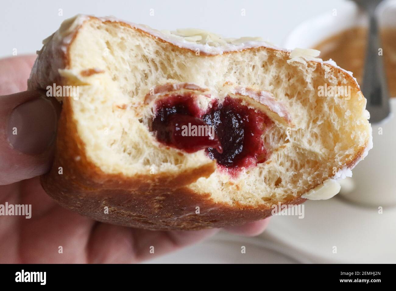 Gdynia, Poland 28th. Feb. 2019 Paczki - traditional fist-sized donut ...