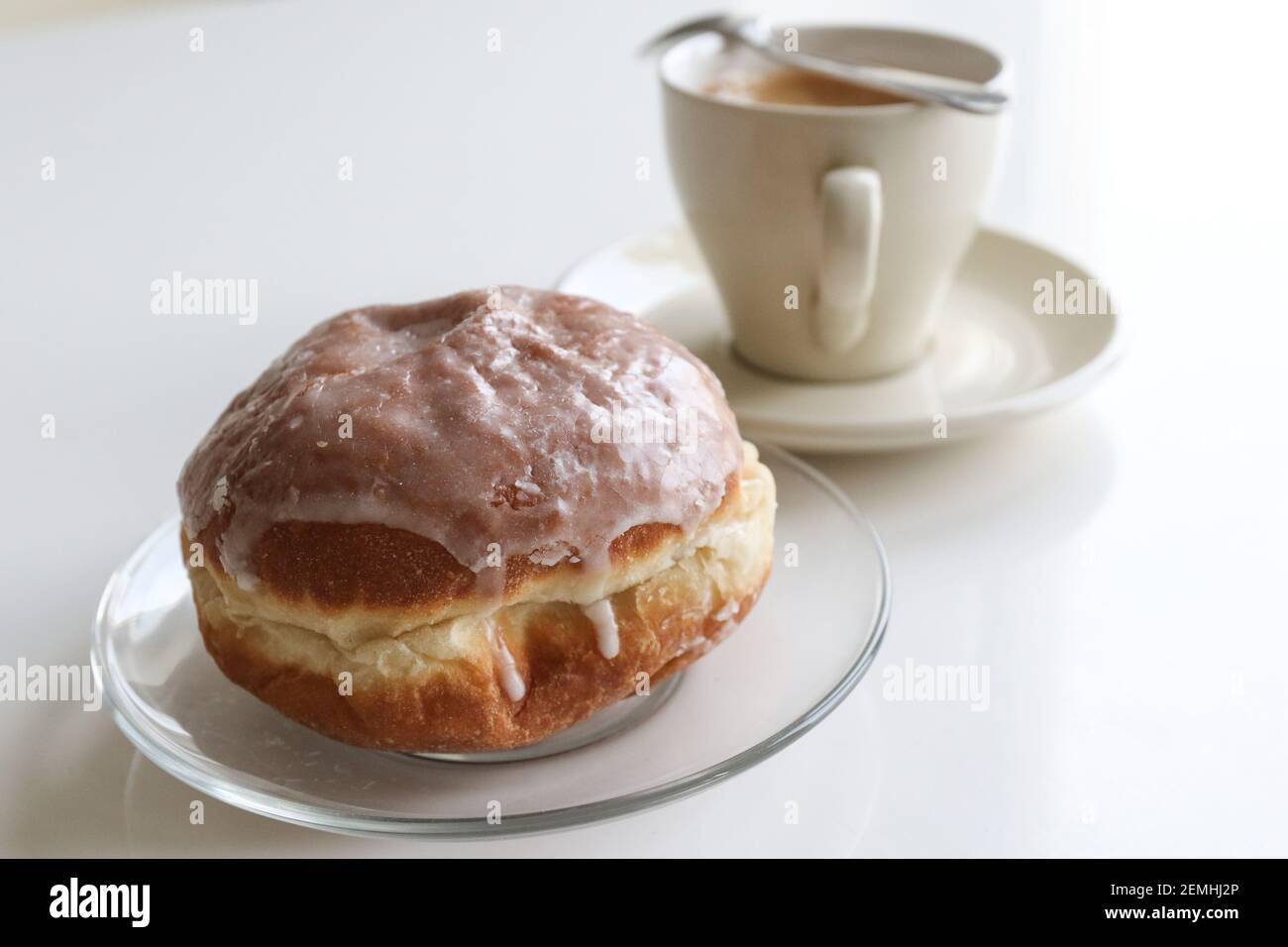 Gdynia, Poland 28th. Feb. 2019 Paczki - traditional fist-sized donut ...