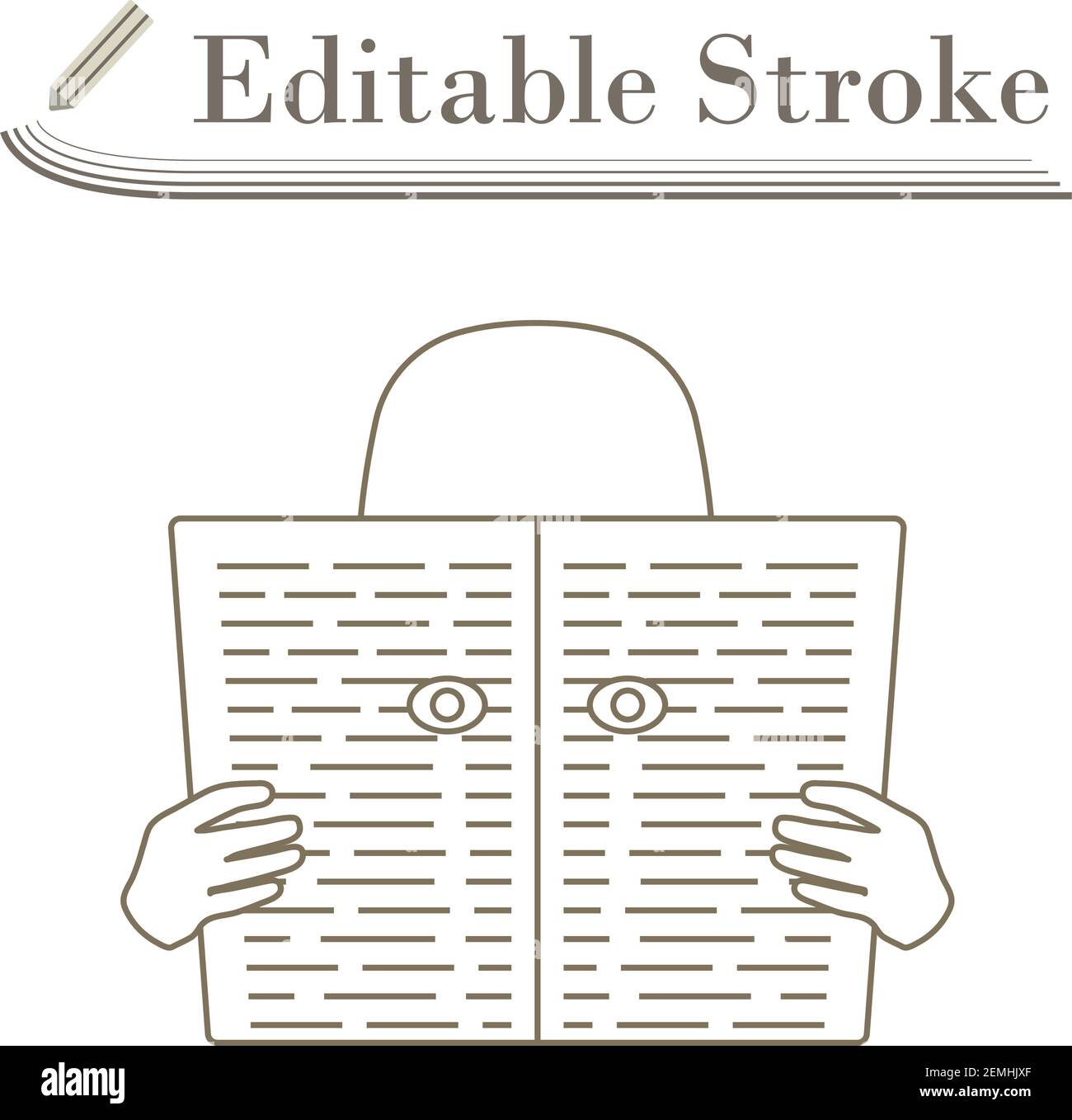 Newspaper Hole Icon. Editable Stroke Simple Design. Vector Illustration ...