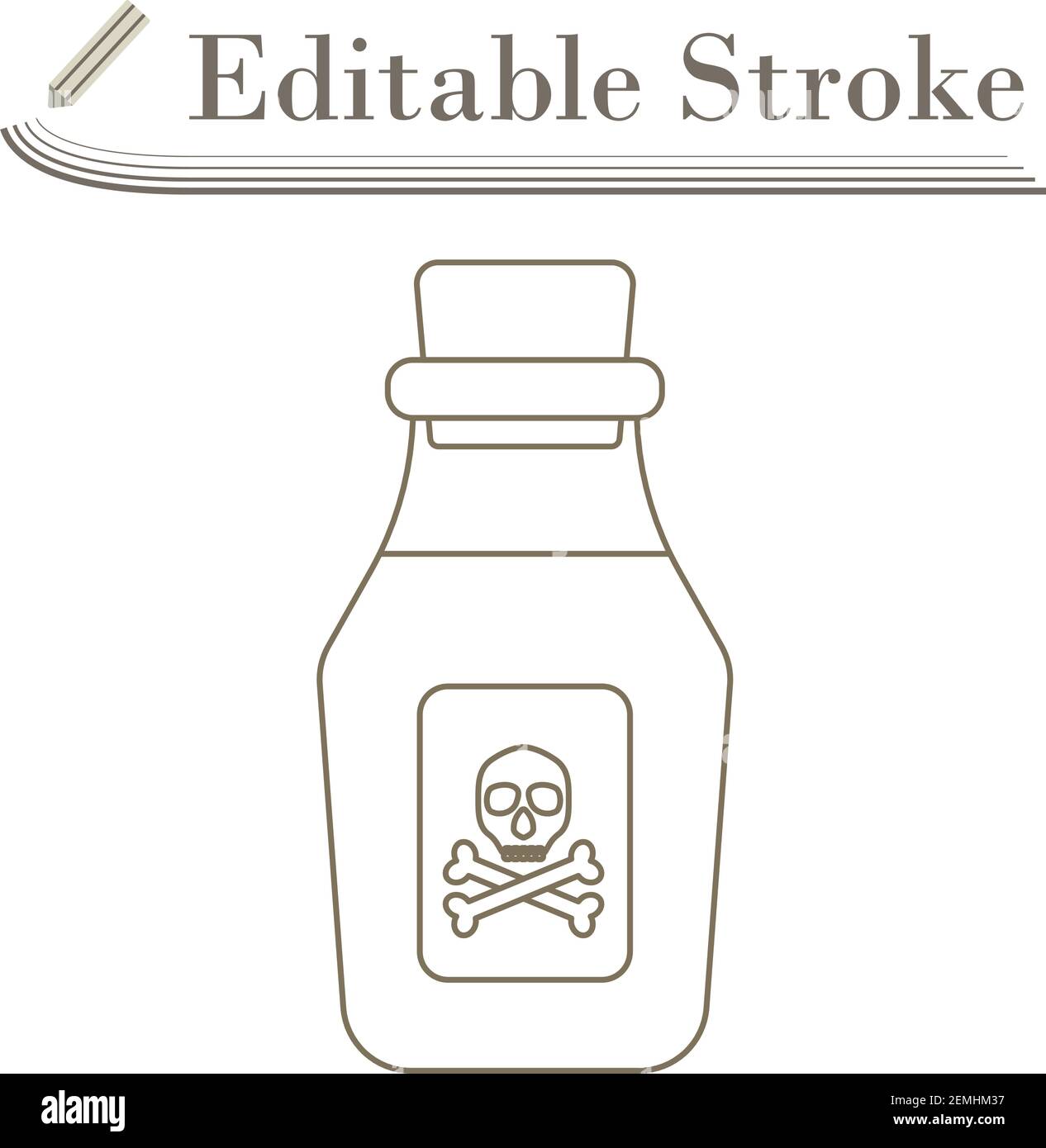 Poison Bottle Icon. Editable Stroke Simple Design. Vector Illustration ...