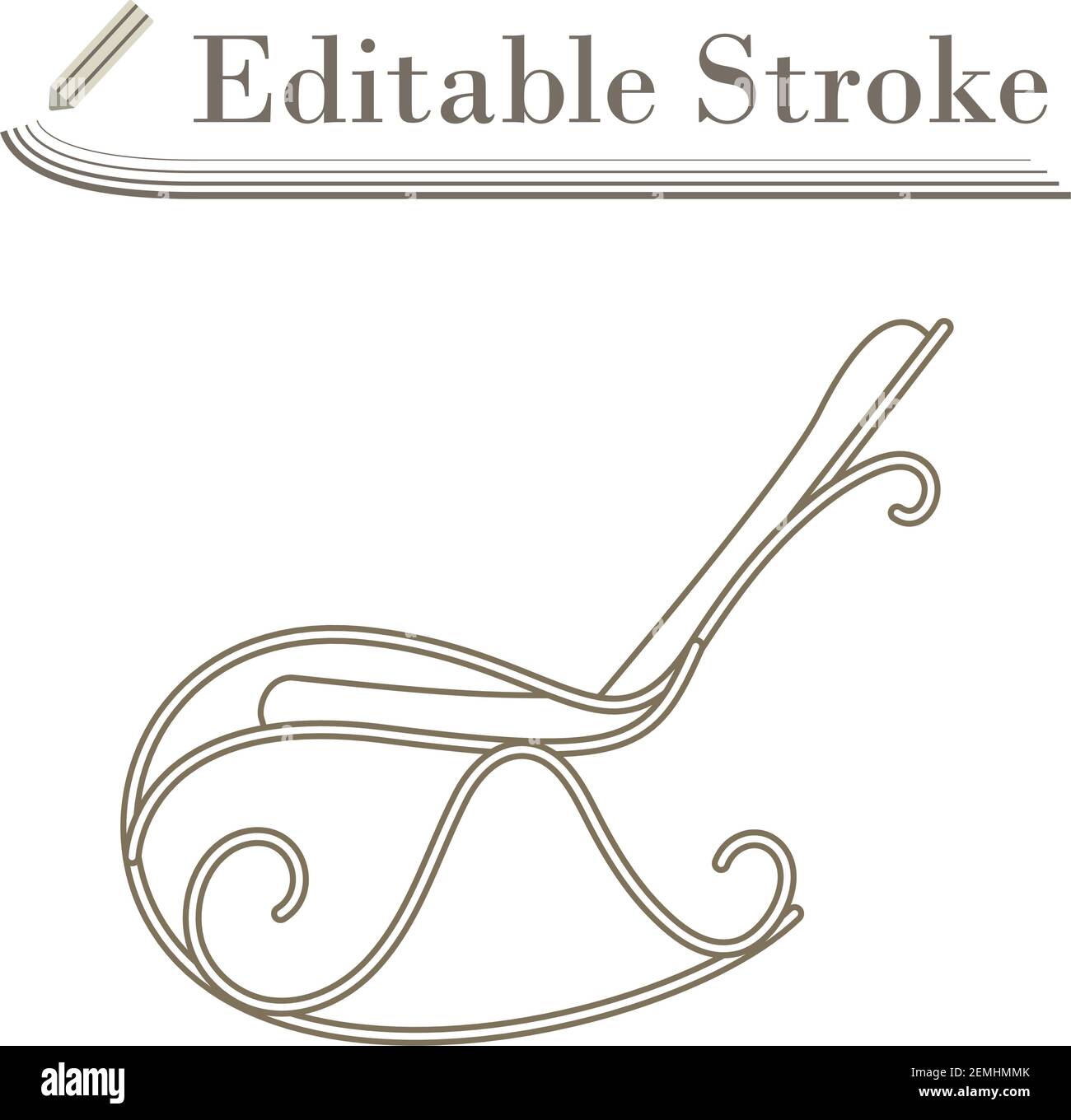 Rocking Chair Icon. Editable Stroke Simple Design. Vector Illustration ...