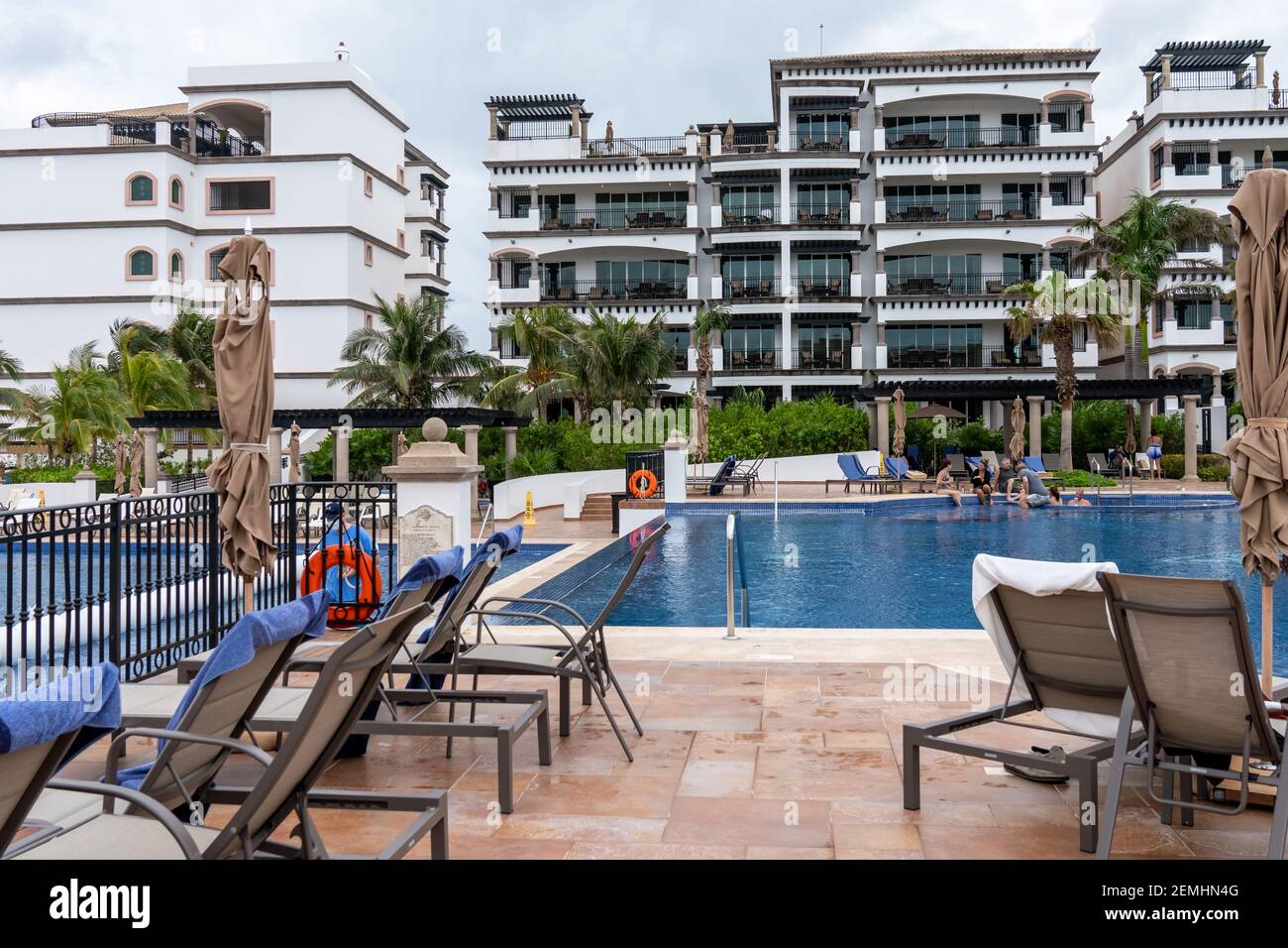 Two-tier ocean-front infinity pool at Grand Residences Riviera Cancun ...