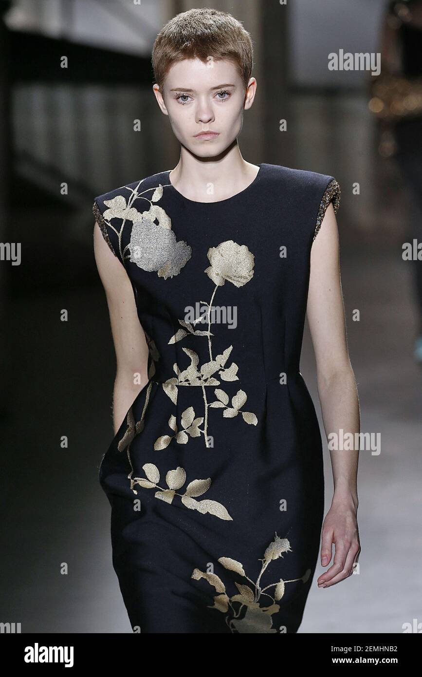 Model Maike Inga walks on the runway during the Dries Van Noten Ready ...