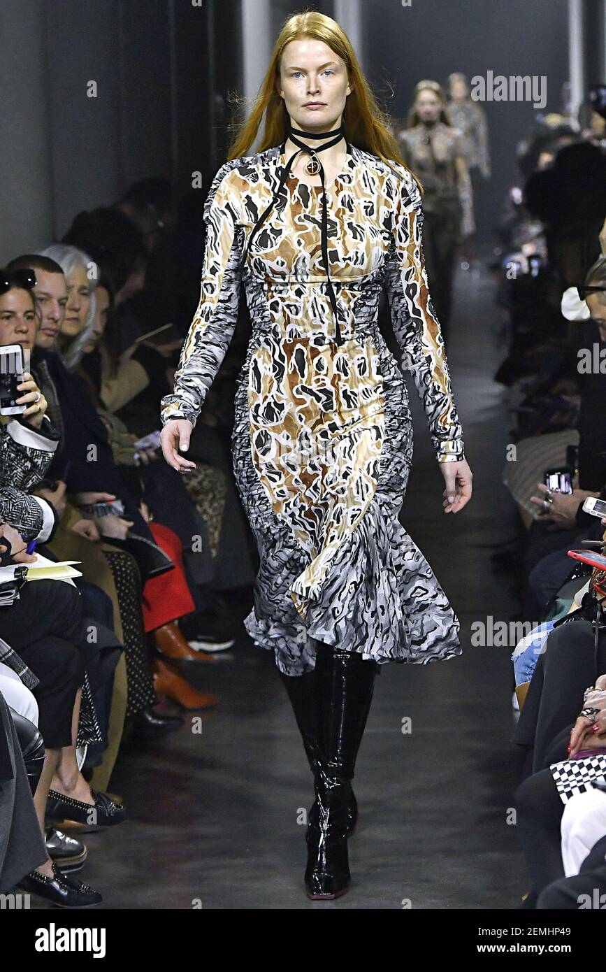 Model Marte Boneschansker walks on the runway during the Mugler Ready ...