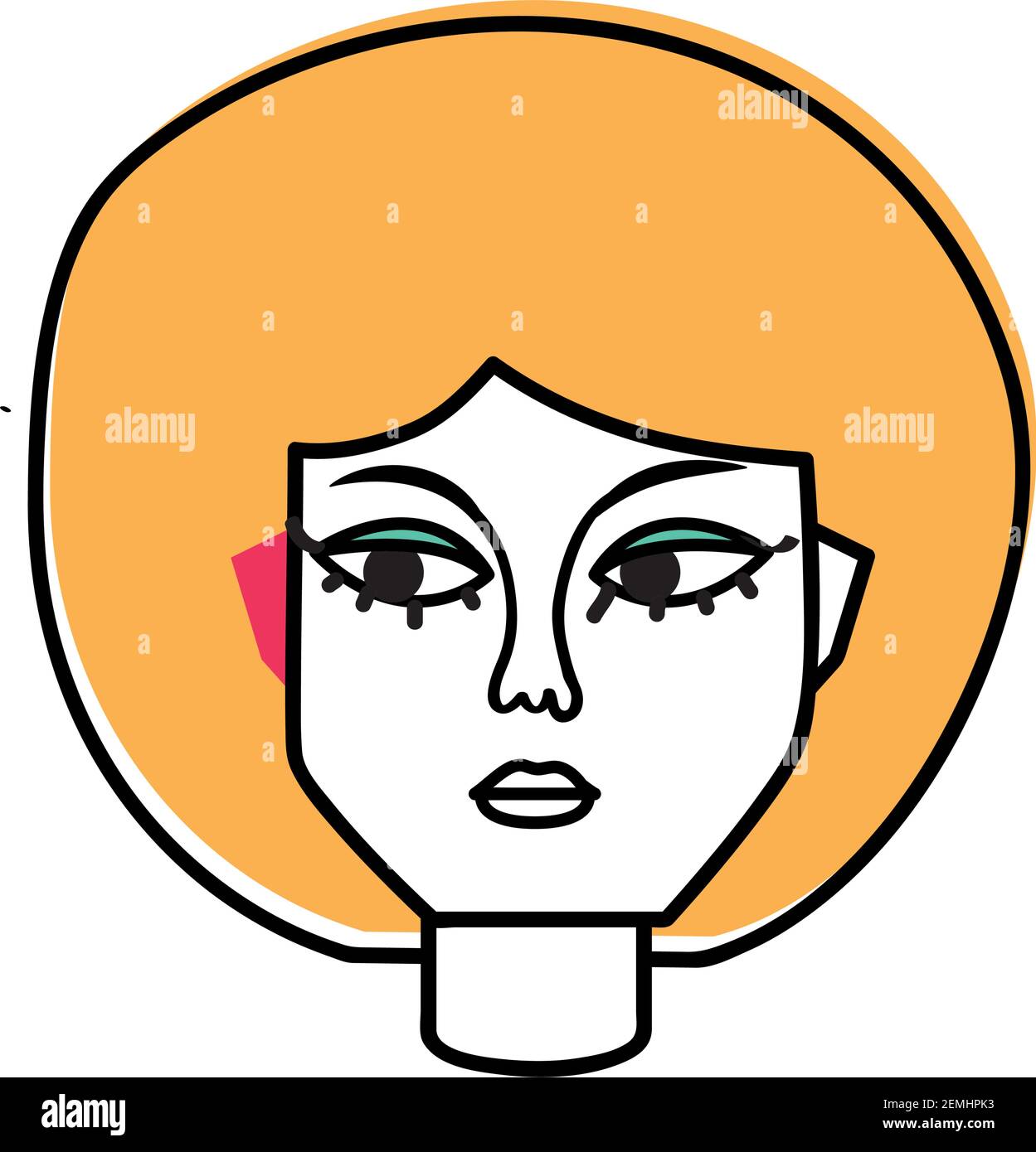 Blond Woman Face Hand Drawn Stock Vector Image And Art Alamy