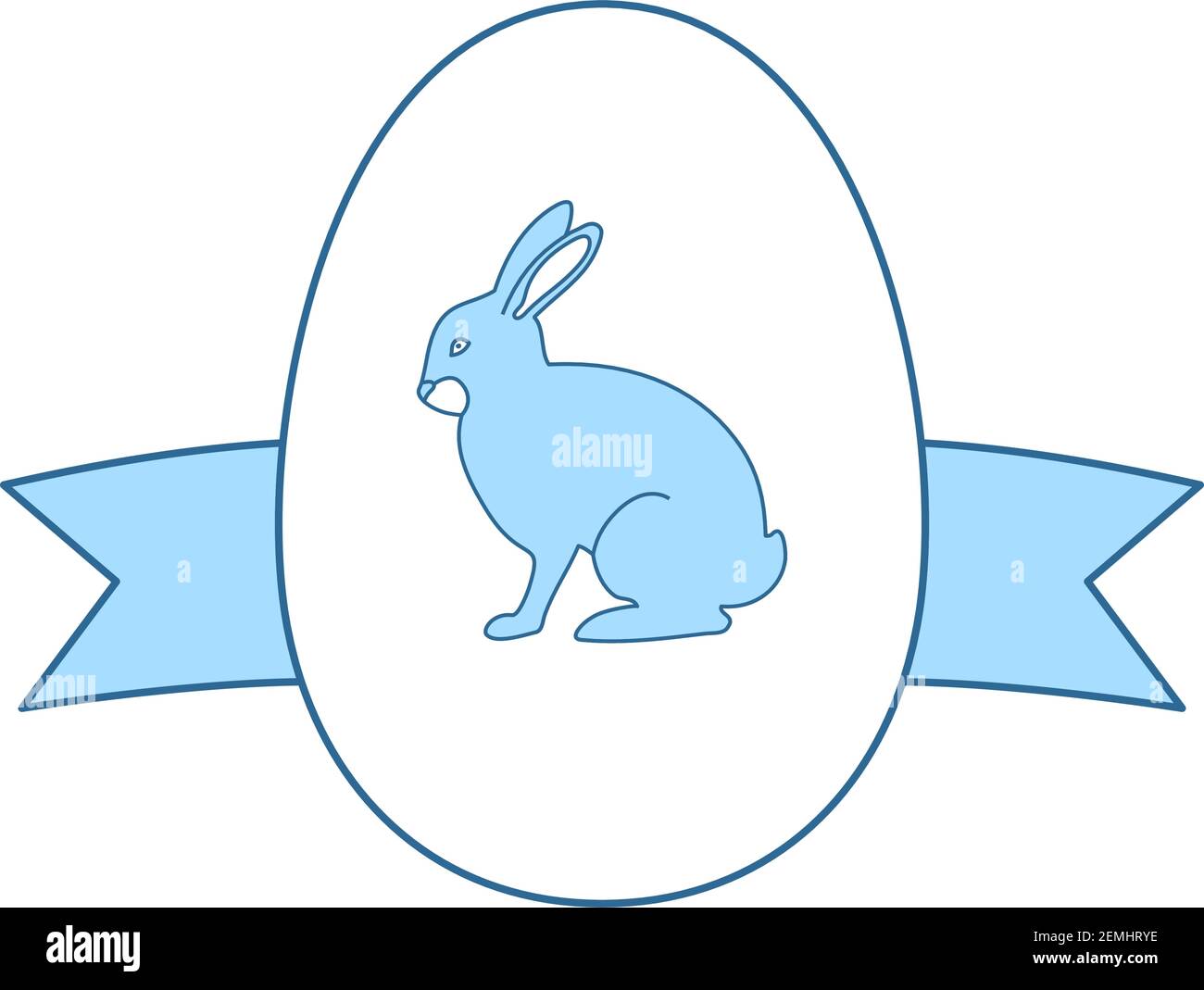 Rabbit blue ribbon cartoon icon hi-res stock photography and images - Alamy