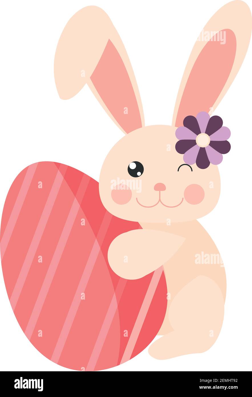 easter bunny flower egg cartoon Stock Vector Image & Art - Alamy